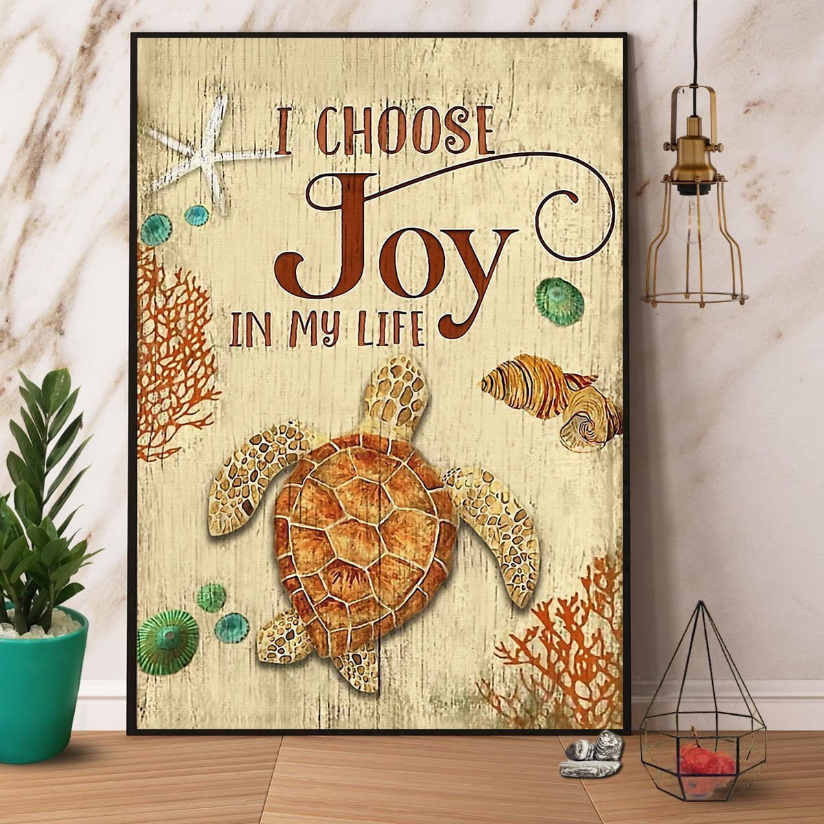 Sea Turtle I Choose Joy In My Life Satin Poster Wall Art Decor 24 x 36 ...