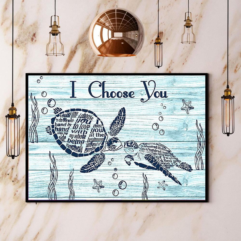 Sea Turtle I Choose You At The Beginning Paper Poster No Frame Matte ...