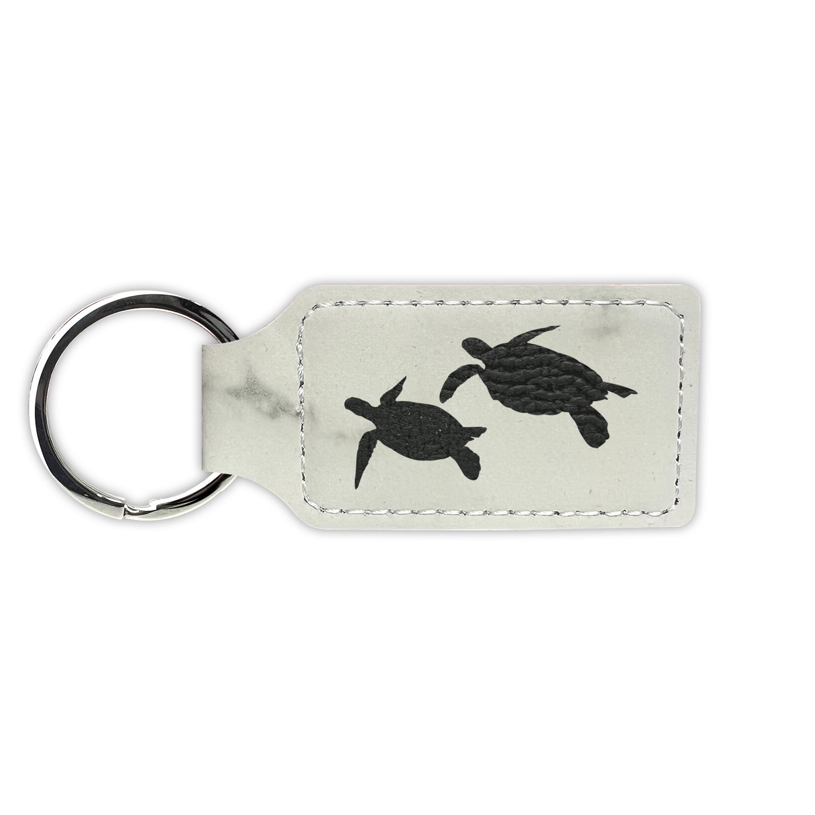 Sea Turtle Keychain Leatherette Rectangle - Laser Engraved - Many ...