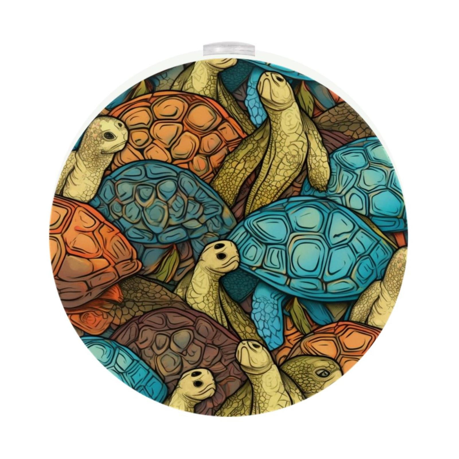 Sea Turtle LED Circular Night Light - 2 Pack, Induction Light Control ...