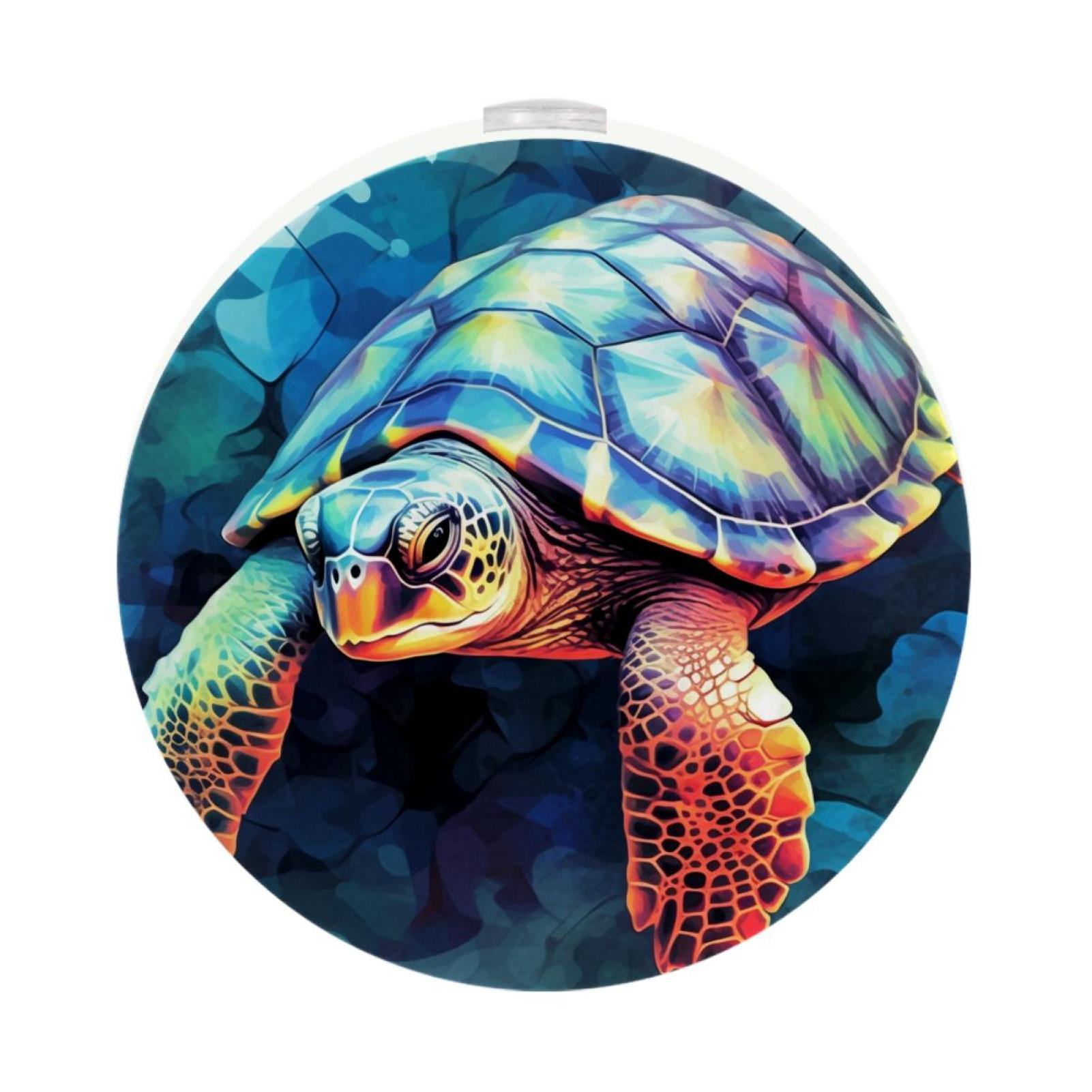 Sea Turtle LED Wall Night Lights Set of Two - Induction Light Control ...