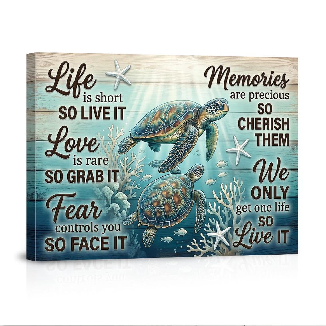 Sea Turtle Life Is Short Inspirational Ocean Beach Themed With ...
