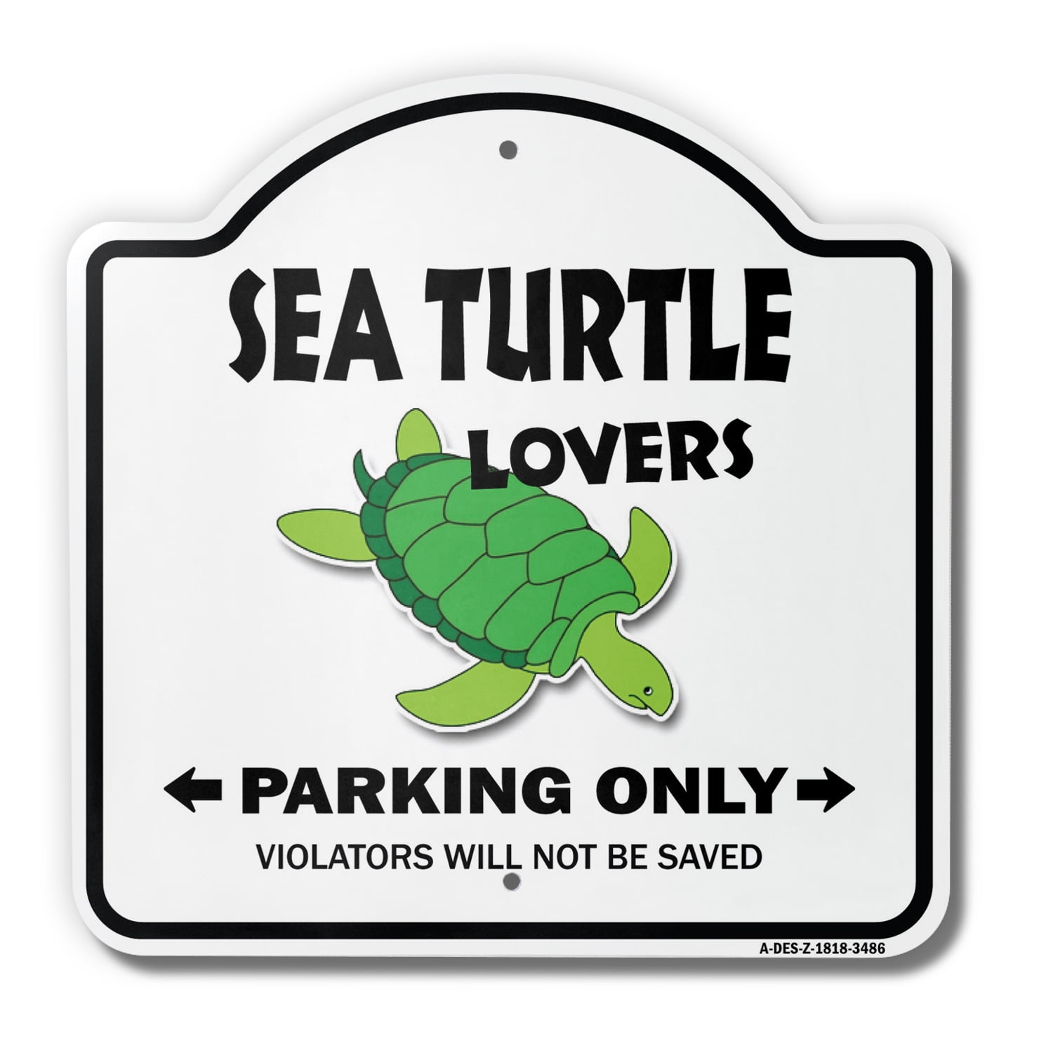 Sea Turtle Lovers Parking 18" X 18" Heavy-Gauge Aluminum Architectural ...