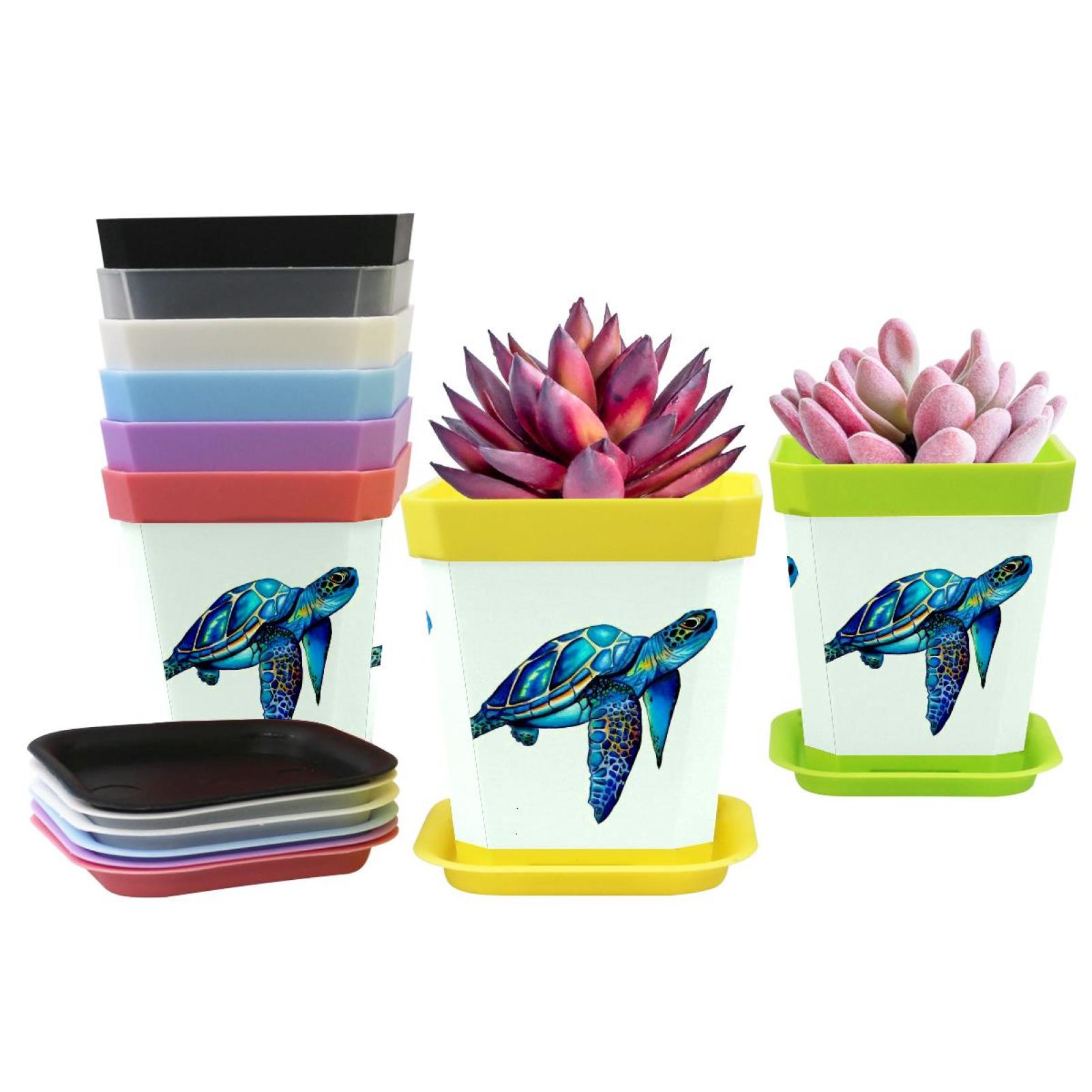 Sea Turtle Marine Community Dynamics Caribbean Planter 8PCS Pots ...