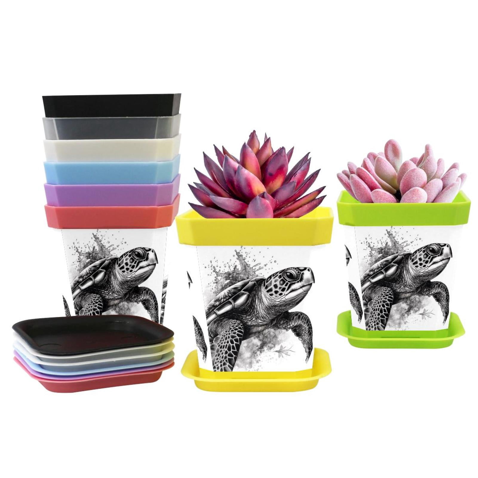 Sea Turtle Marine Harmony Caribbean Planter 8PCS Pots - Lightweight ...