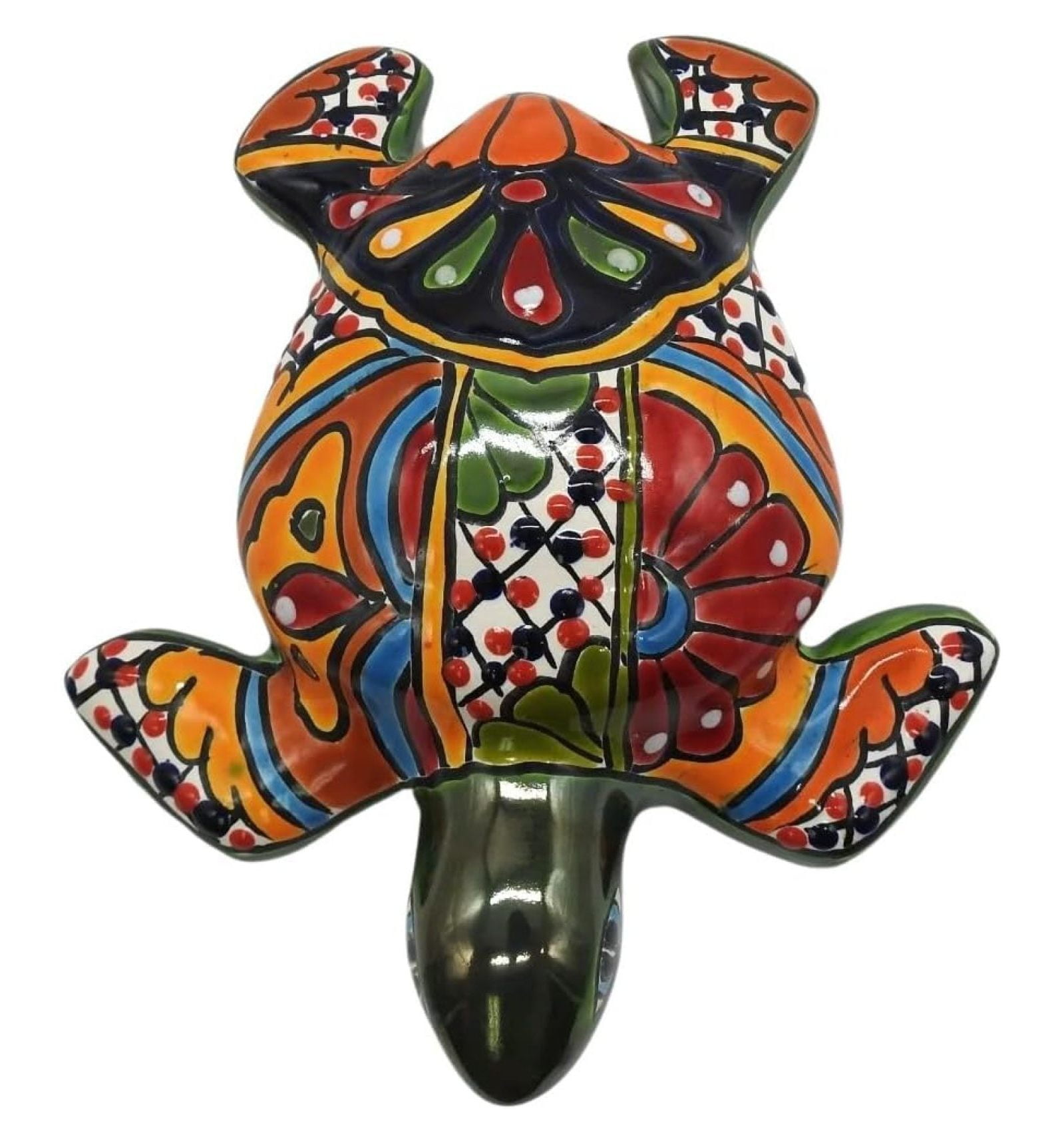 Sea Turtle Mini Hand Painted Indoor Outdoor Multi Colored Figure Glazed ...