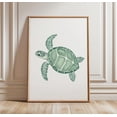 Sea Turtle Minimal Ocean Animal Green Marine Coastal Nature Decor ...