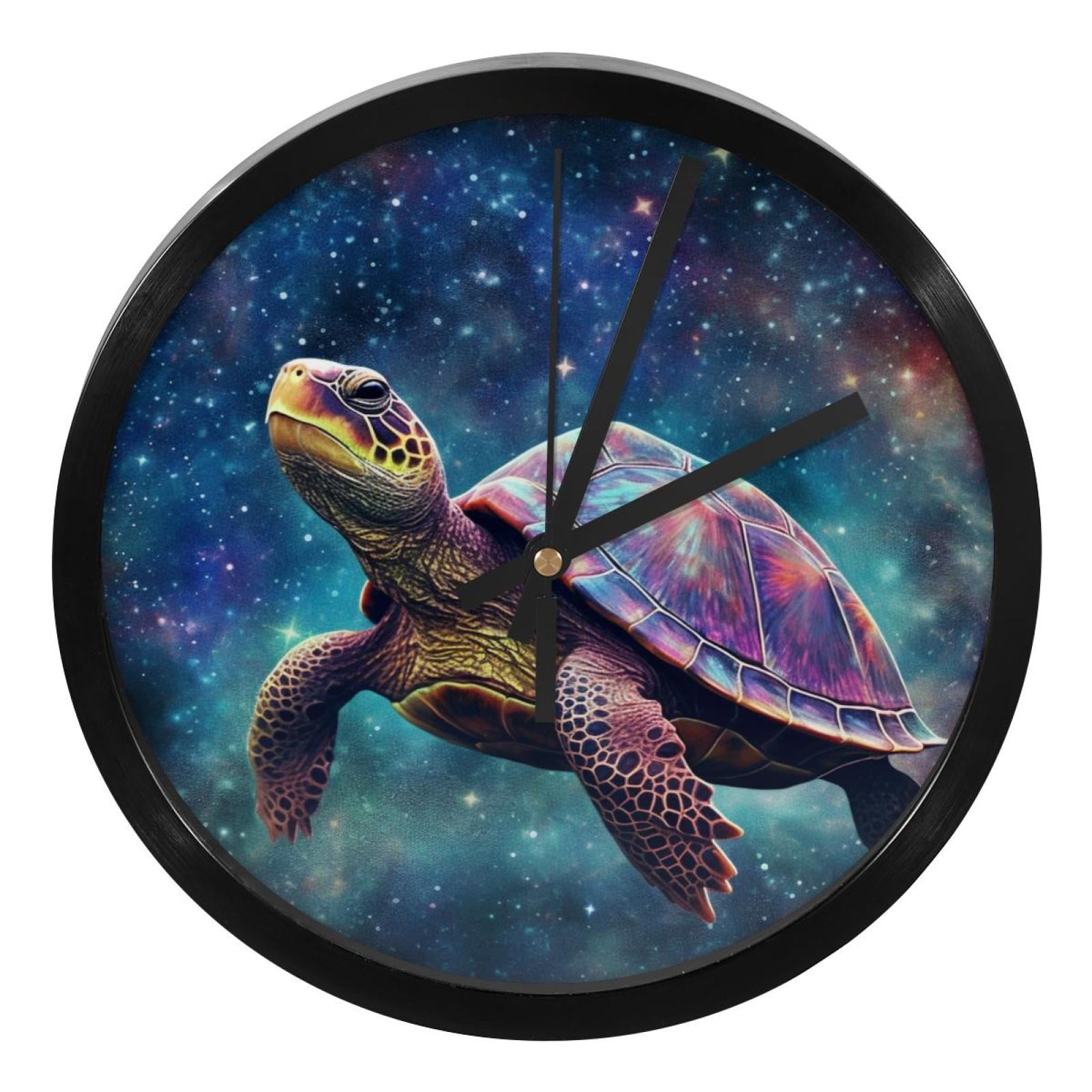 Sea Turtle Modern 9.8 Inch Wall Clock, Silent Non-Ticking Round Digital ...