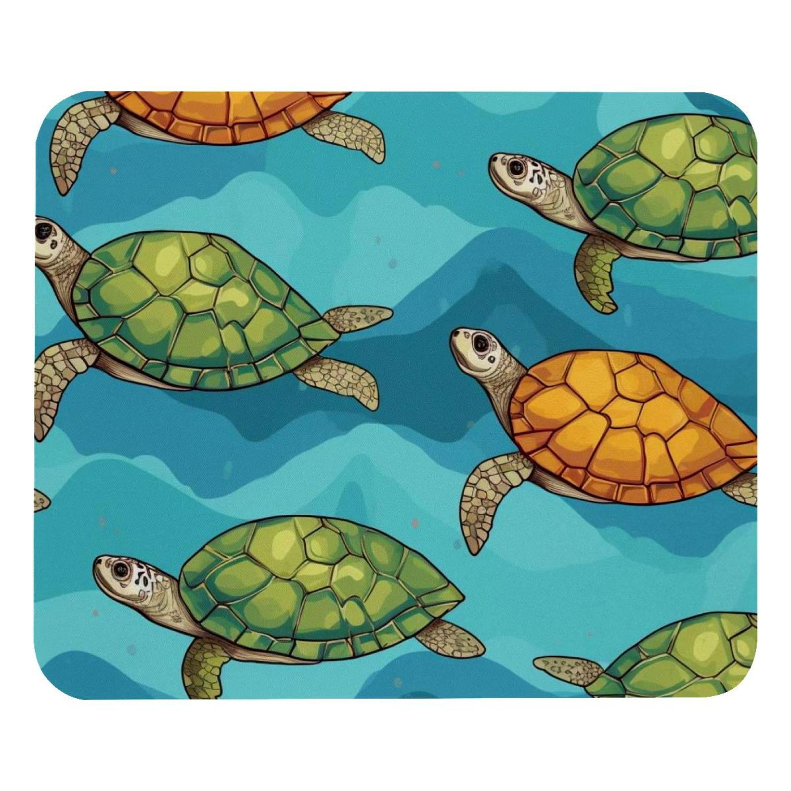 Sea Turtle Mouse Pad, Rubber Base Computer Mouse Pads for Wireless ...