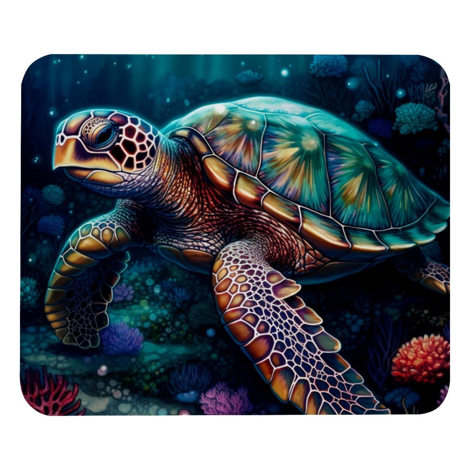 Sea Turtle Mouse Pad, Rubber Base Computer Mouse Pads for Wireless ...
