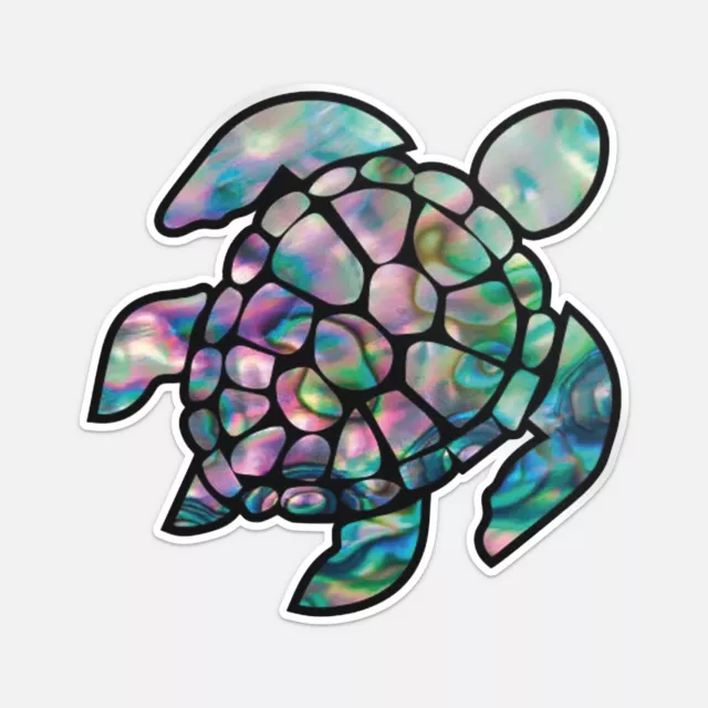 Sea Turtle Natural Shell Pearl Sticker Phone Decal Water Bottle ...