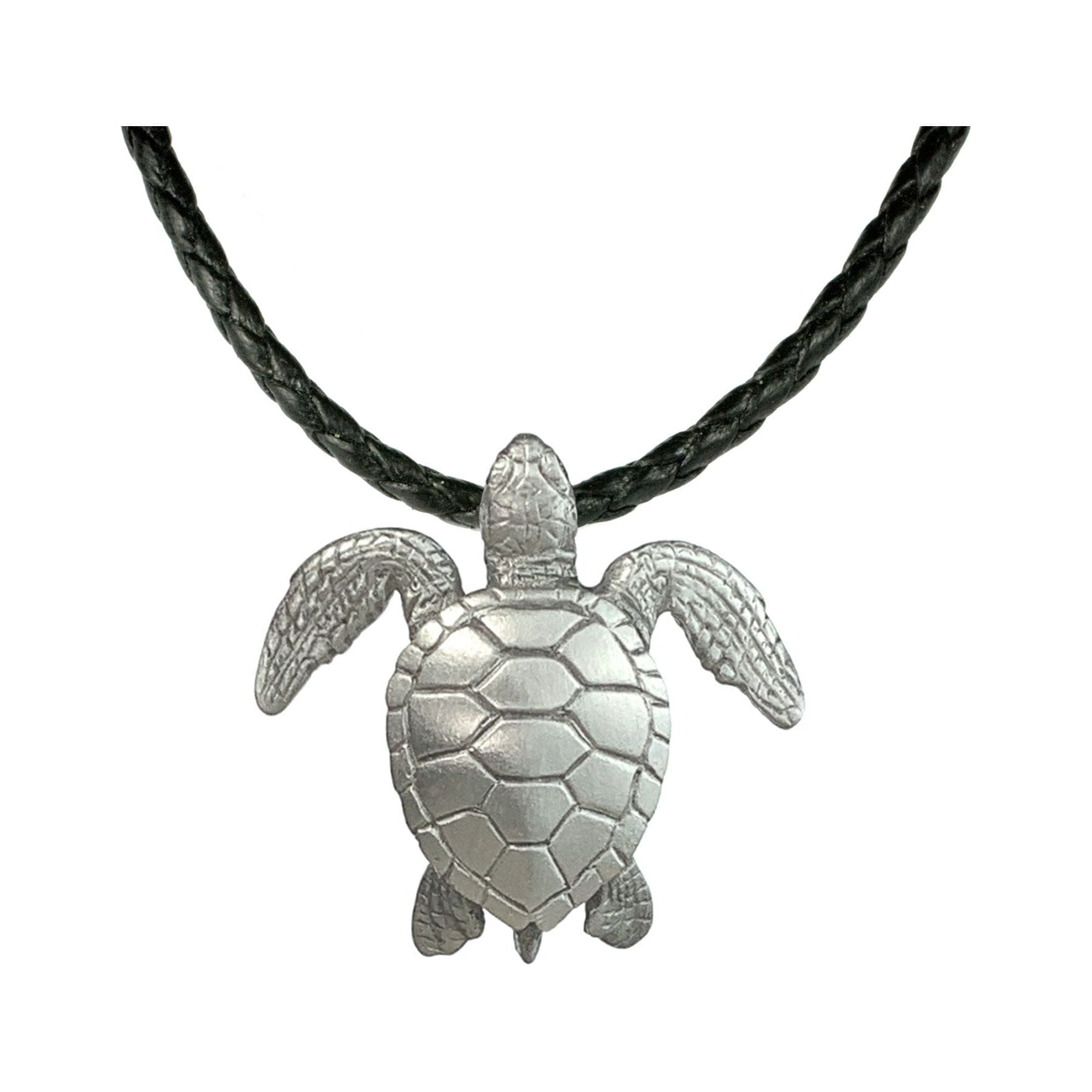 Sea Turtle Necklace Pewter Pendant- Sea Turtle Gift for Women and Men ...