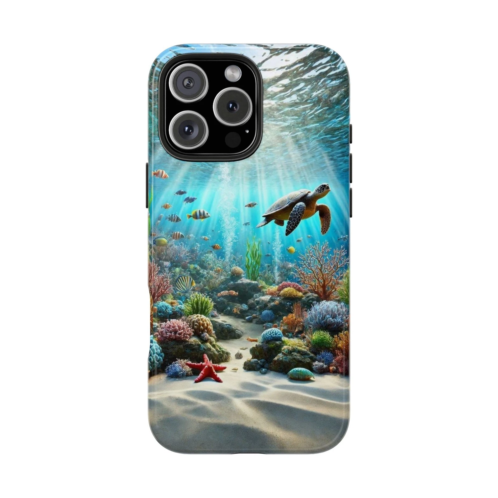 Sea Turtle Ocean Adventure Scene Phone Case for iPhone 11 to 17 Series ...