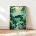Sea Turtle Ocean Blues Coastal Poster Unframed Paper Print - Walmart.com