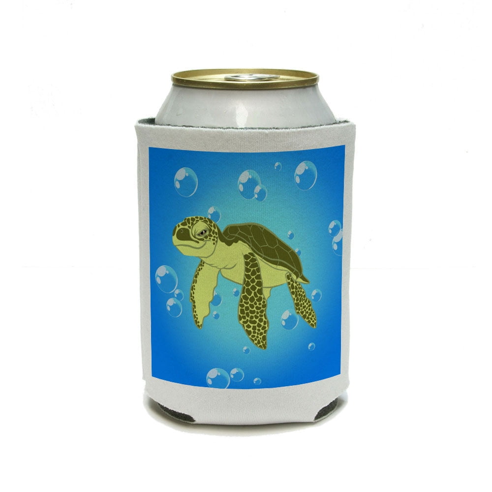 Sea Turtle - Ocean Cute Can Cooler Drink Insulator Beverage Insulated ...