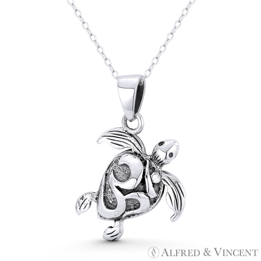 Sea Turtle Ocean Sealife & Hindu Sanskrit Om / Aum Charm 30x21mm (1.2x0 ...