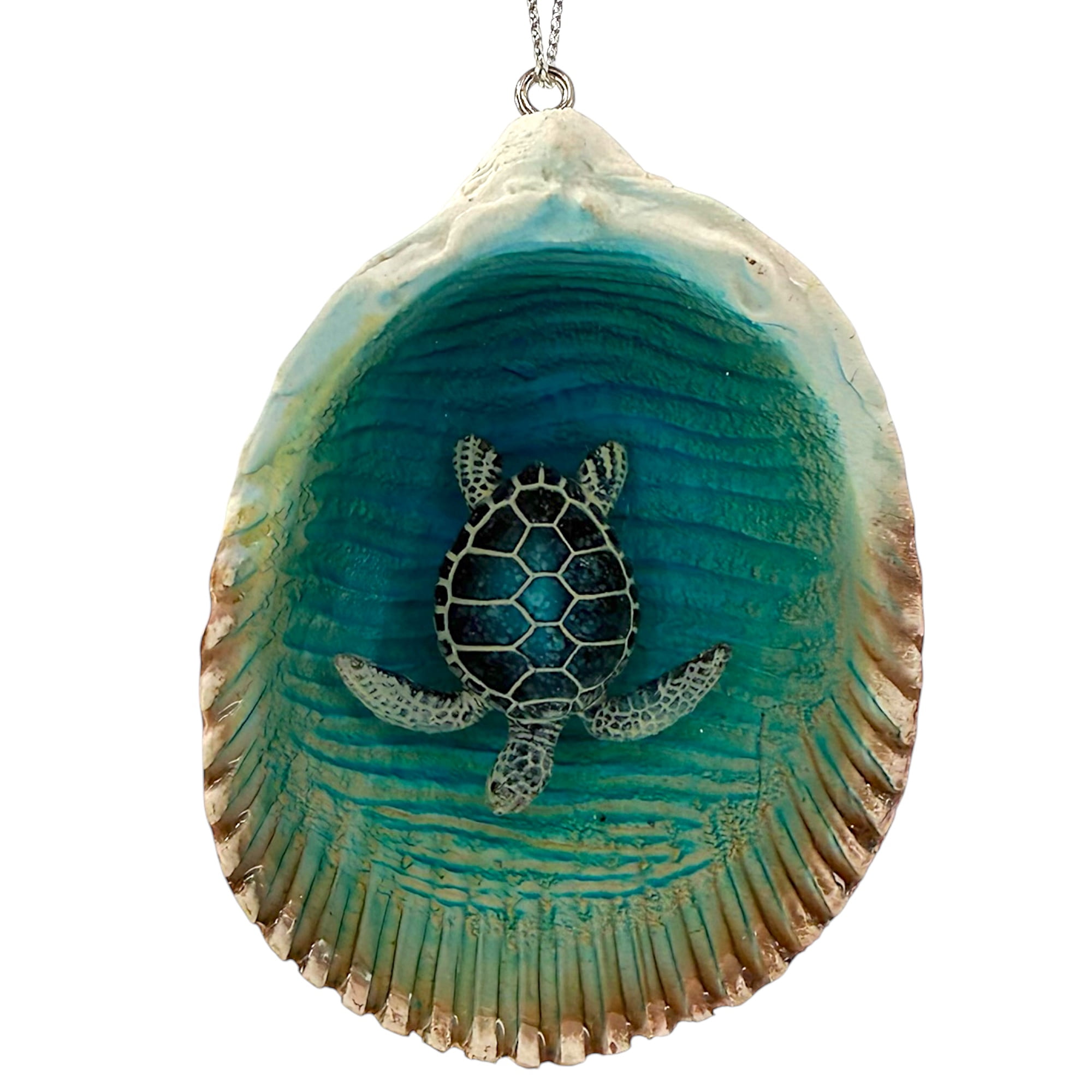 Sea Turtle Ornament - Clam Shell Ocean Holiday Christmas Tree ...