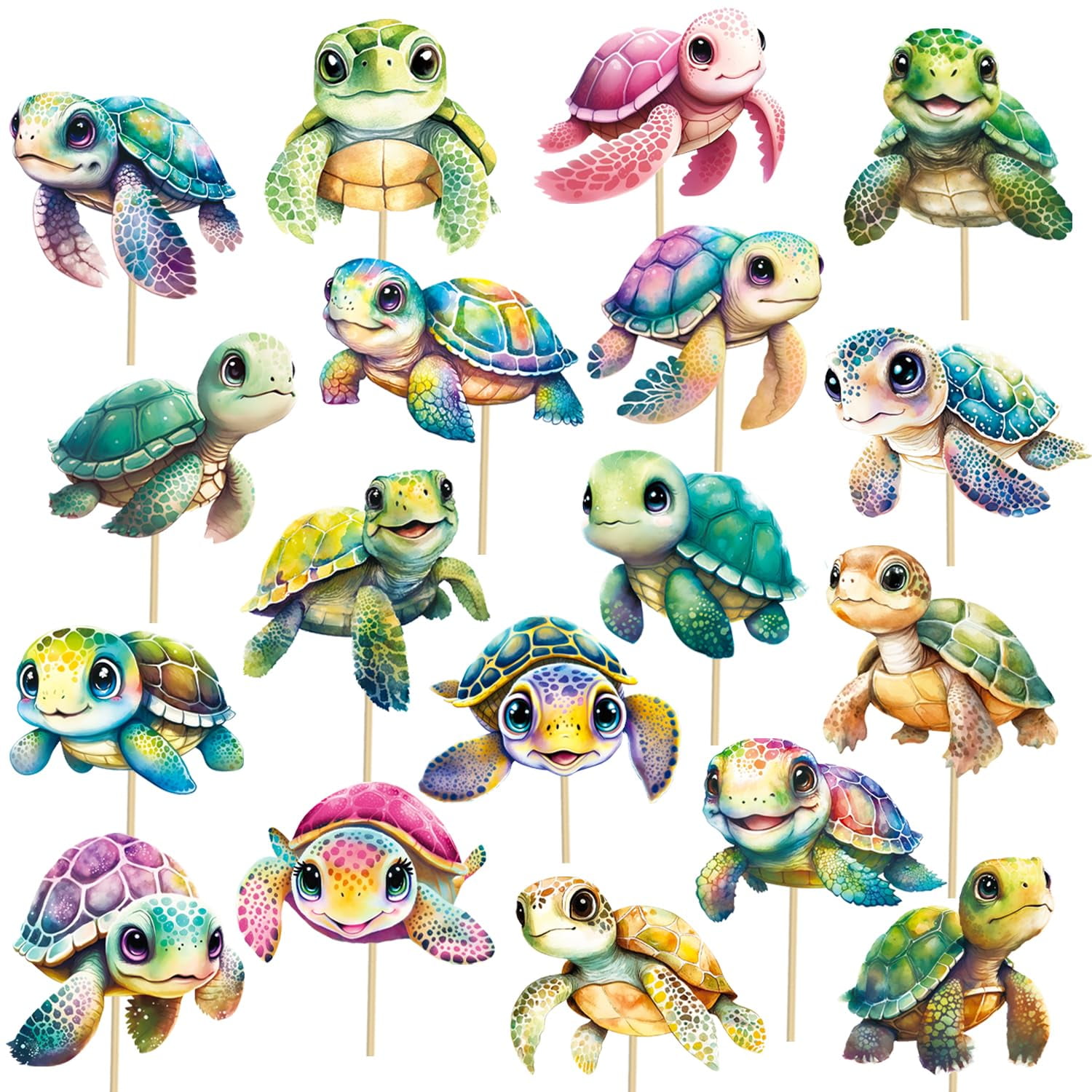 Sea Turtle Party Decorations 18 Piece AFN1Turtle Birthday Centerpiece ...