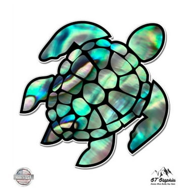 Sea Turtle Beach Ocean - 3" Vinyl Sticker - for Car Laptop I-Pad Phone ...