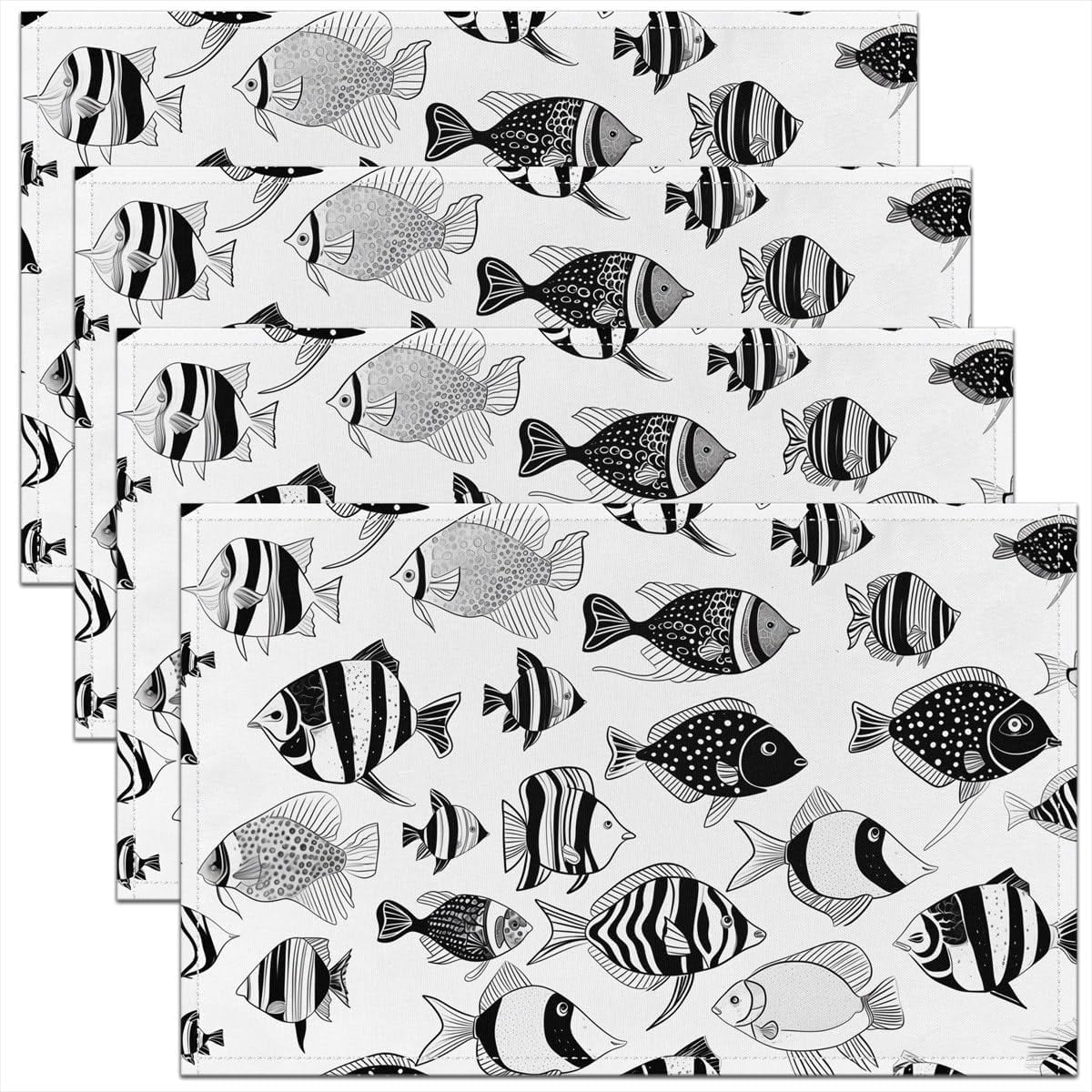 Sea Turtle Placemats Set of 4 3D Ocean Reptile Animal Table Place Mats ...
