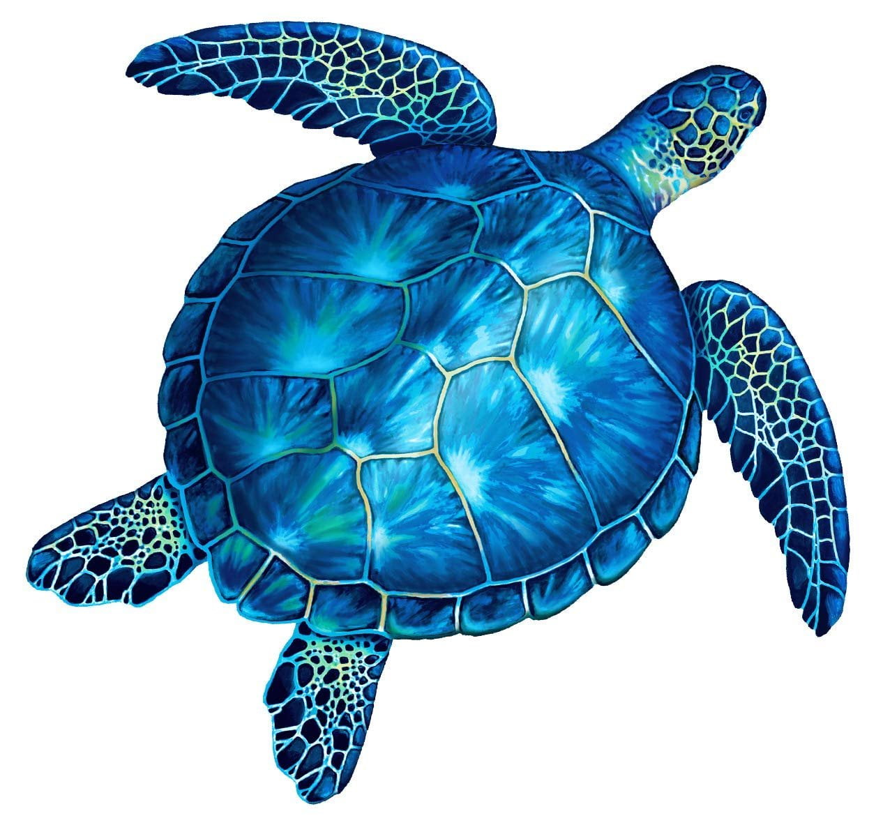 Sea Turtle Porcelain Swimming Pool Mosaic 10" x 10", Blue - Walmart.com