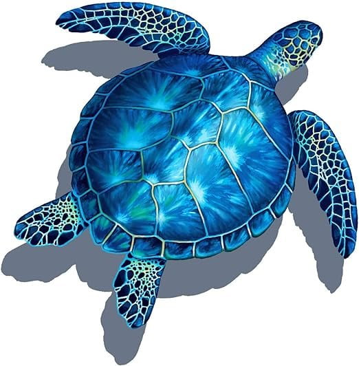 11" x 11" Blue Sea Turtle with Shadow Mosaic Pool Tile - Walmart.com