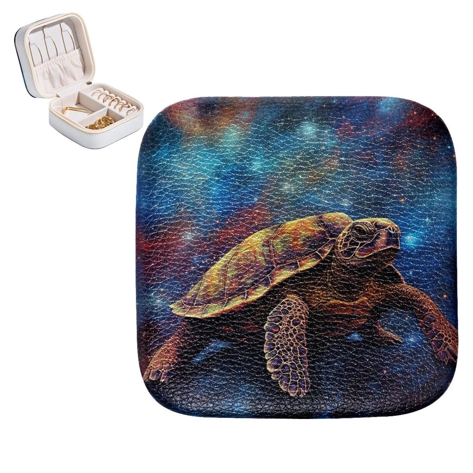 Sea Turtle Portable Square Jewelry Box Organizer for Rings, Bracelets ...