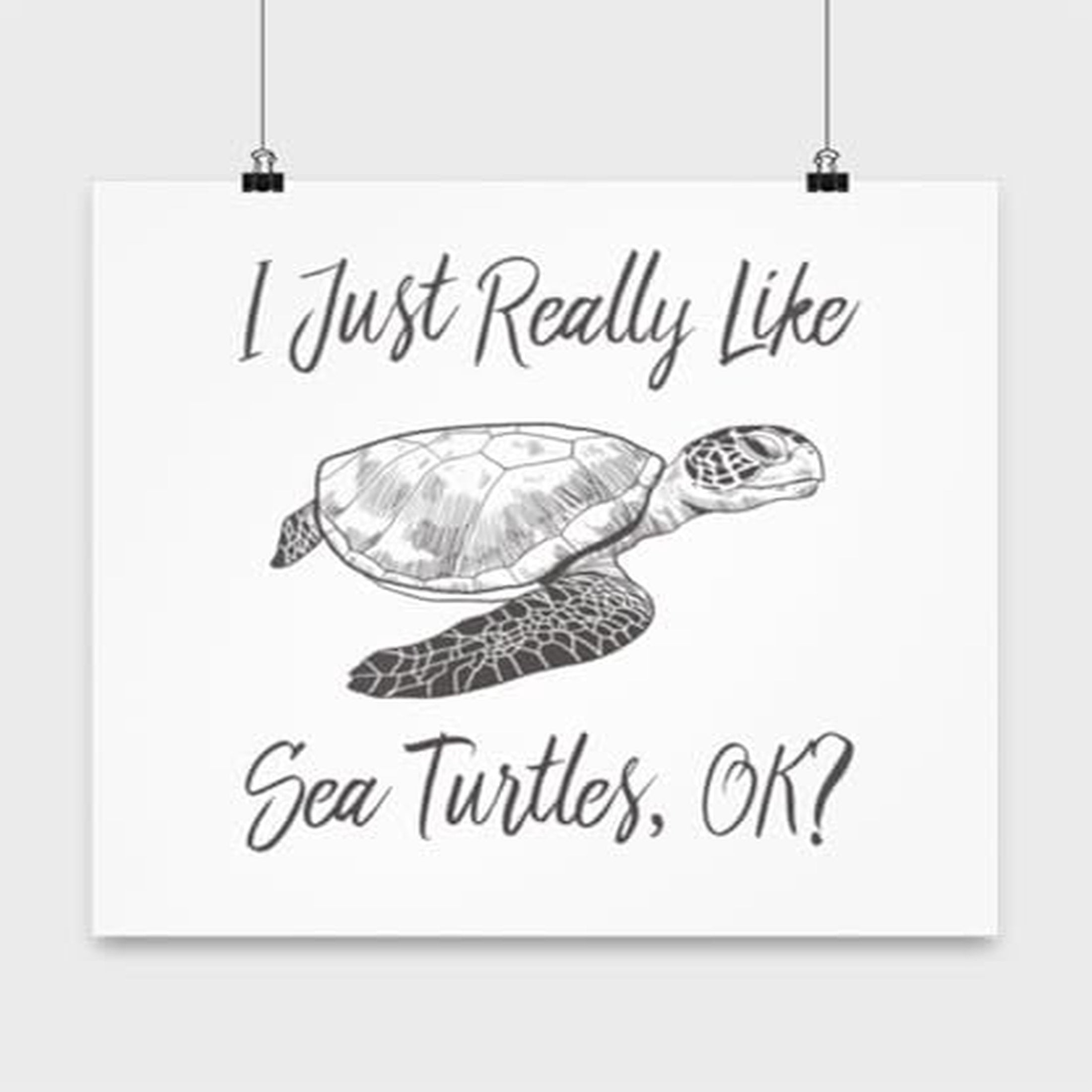 Sea Turtle Poster - 13x13 - Wall Decor for Marine Biology Gift ...