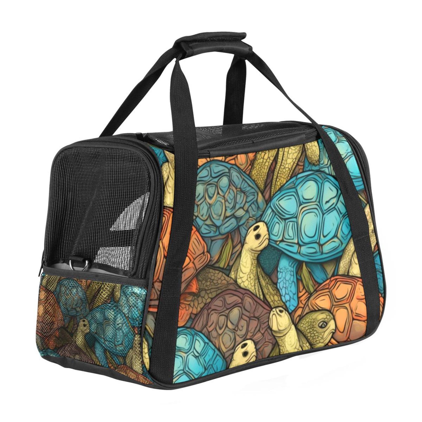 Sea Turtle Premium Fabric Pet Bag - 900D Oxford Cloth, Sherpa Base ...