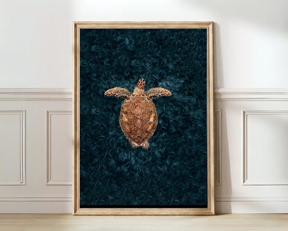 Sea Turtle Print Turtle Poster Sea Print Sea Wall Art Animal Print ...