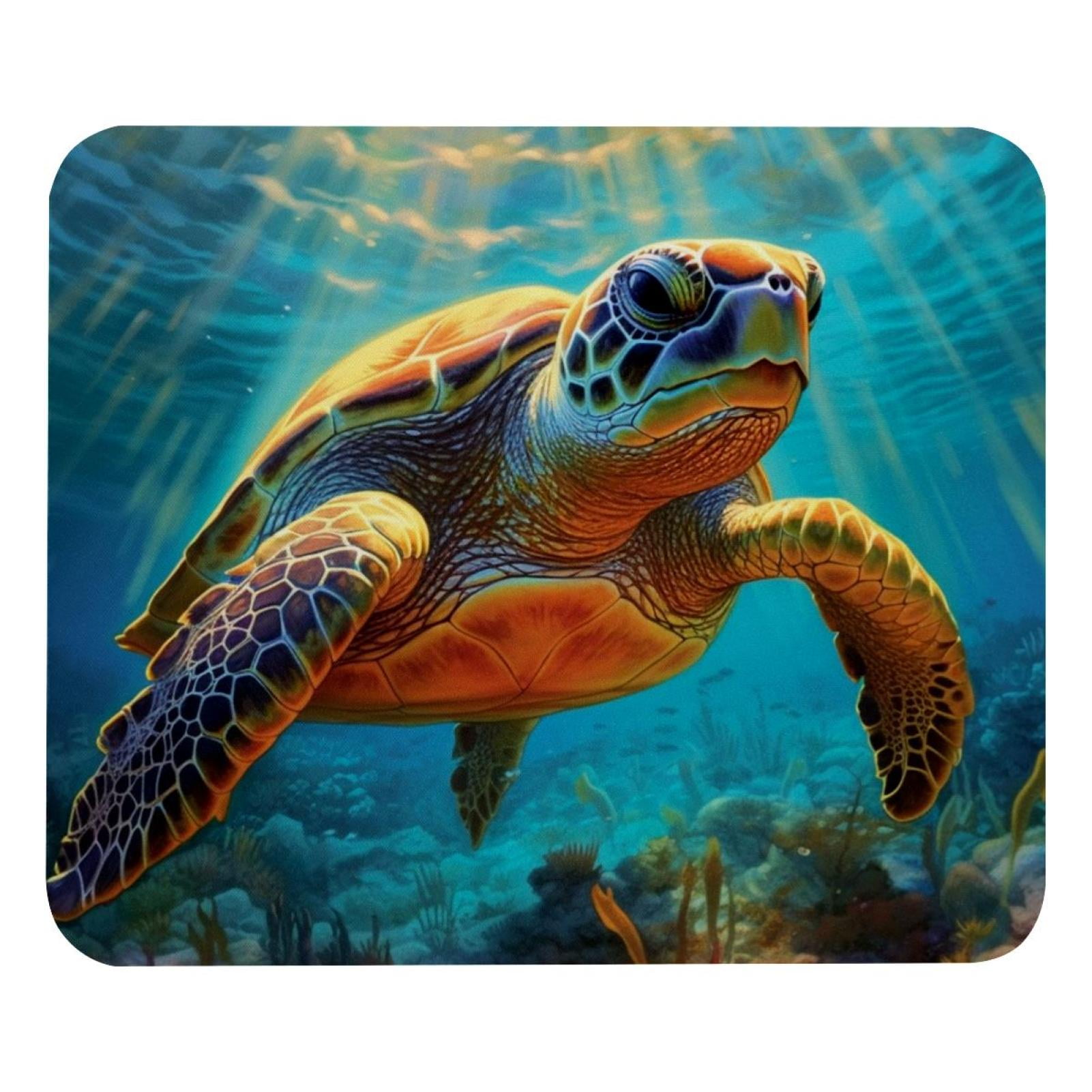 Sea Turtle Printed Gaming Mousepad Desk Pad, Square 8.3x9.8 Inch Non ...