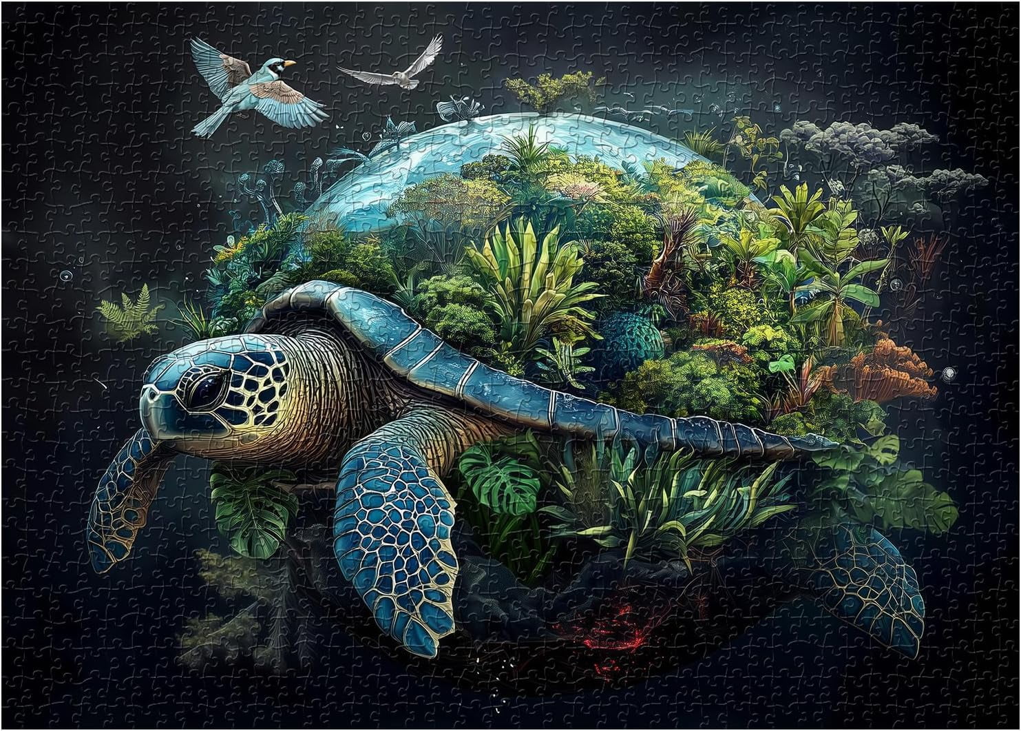 Sea Turtle Puzzles for Adults 500 Pieces, Earth Turtles Forest Jigsaw ...