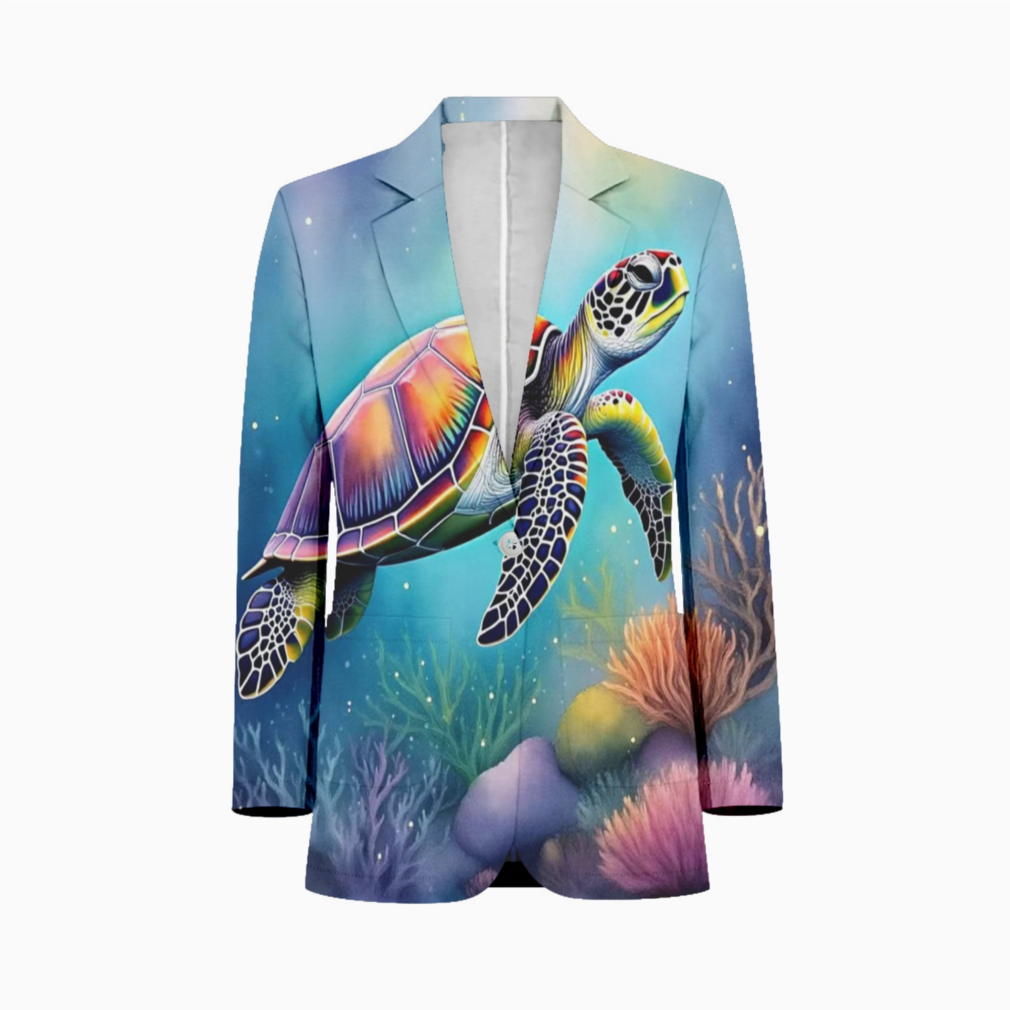 Sea Turtle Realistic Customized Men's Suits full man Shawl Collar ...