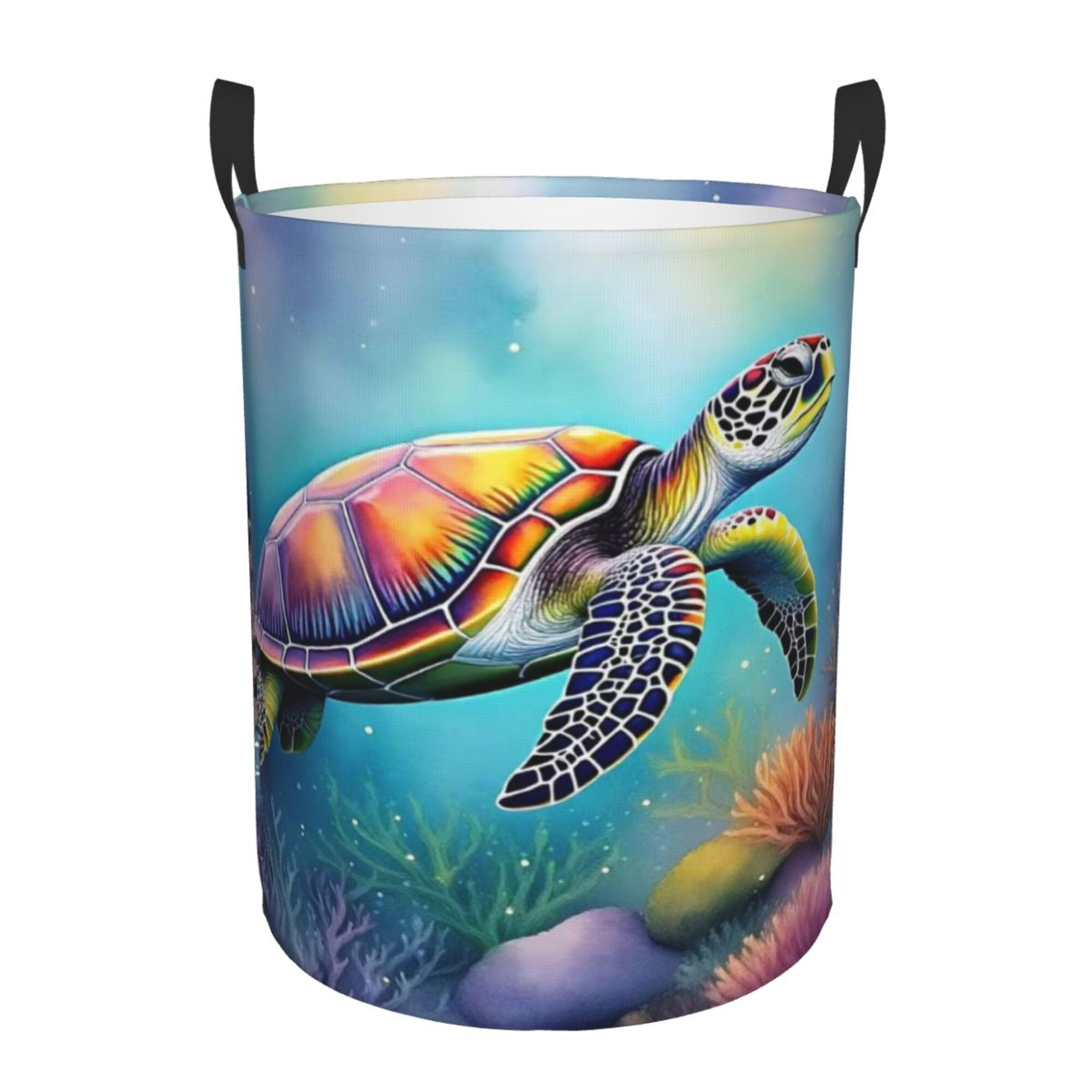 Sea Turtle Realistic Large Dirty Clothes Hamper Foldable Laundry Basket ...