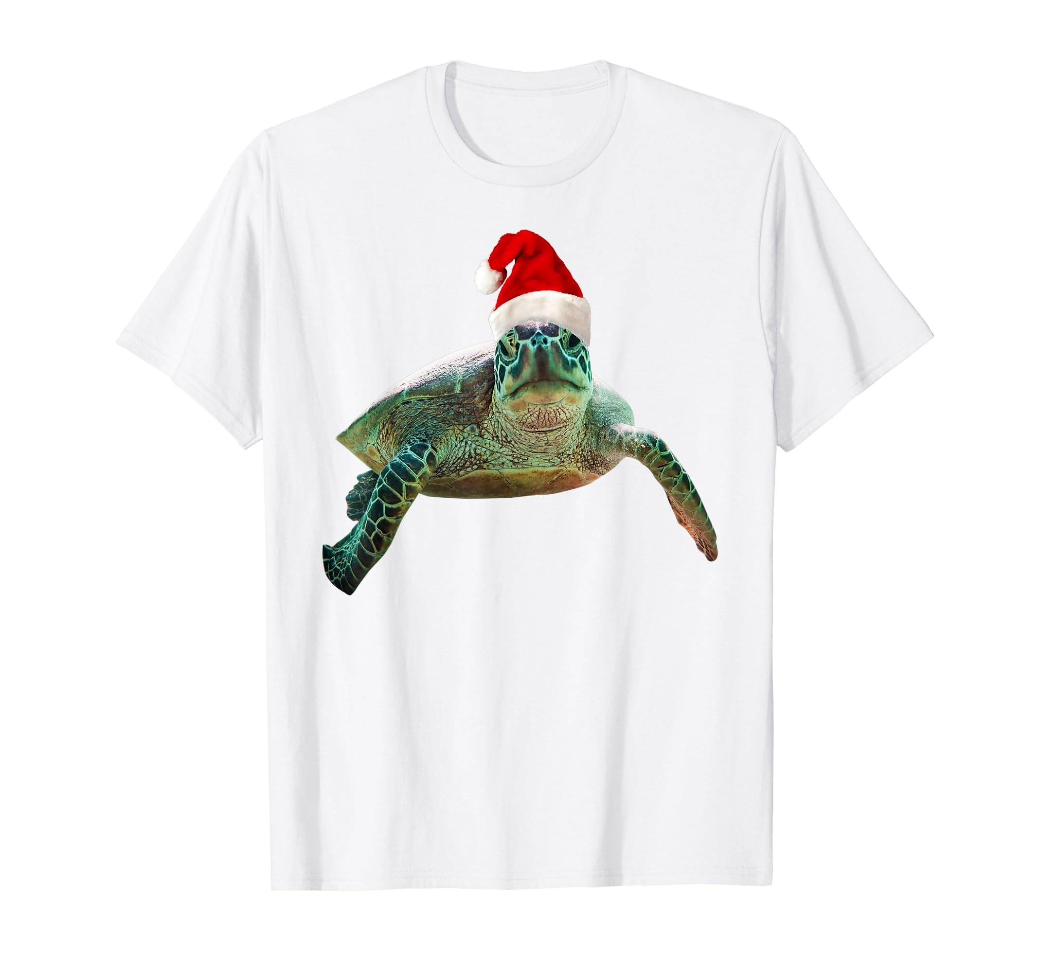 Sea Turtle Santa Cute Christmas Hat Design for Turtle Lovers T-Shirt ...