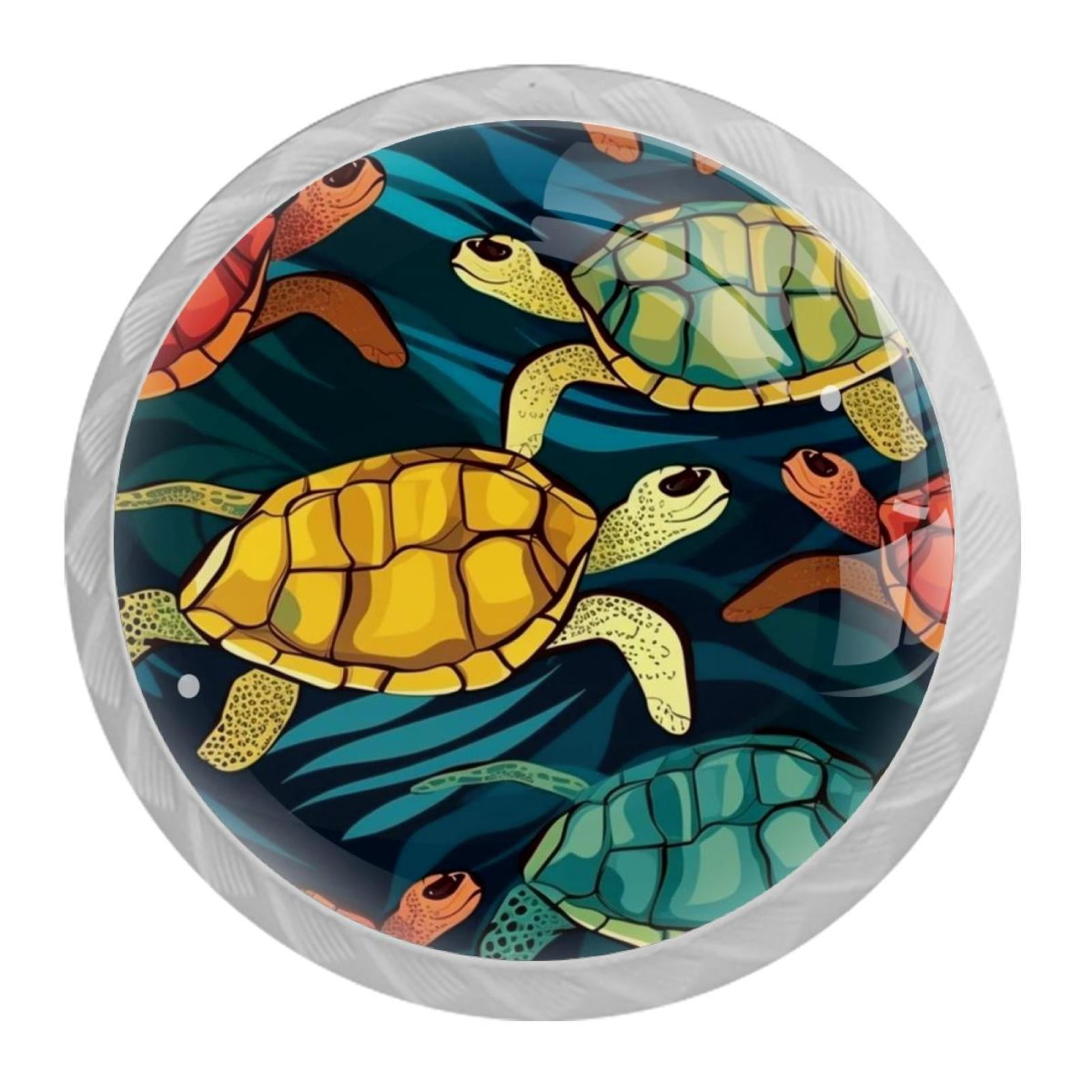 Sea Turtle Seamless Colored Custom Drawer Knobs - Cabinet Knobs ABS ...