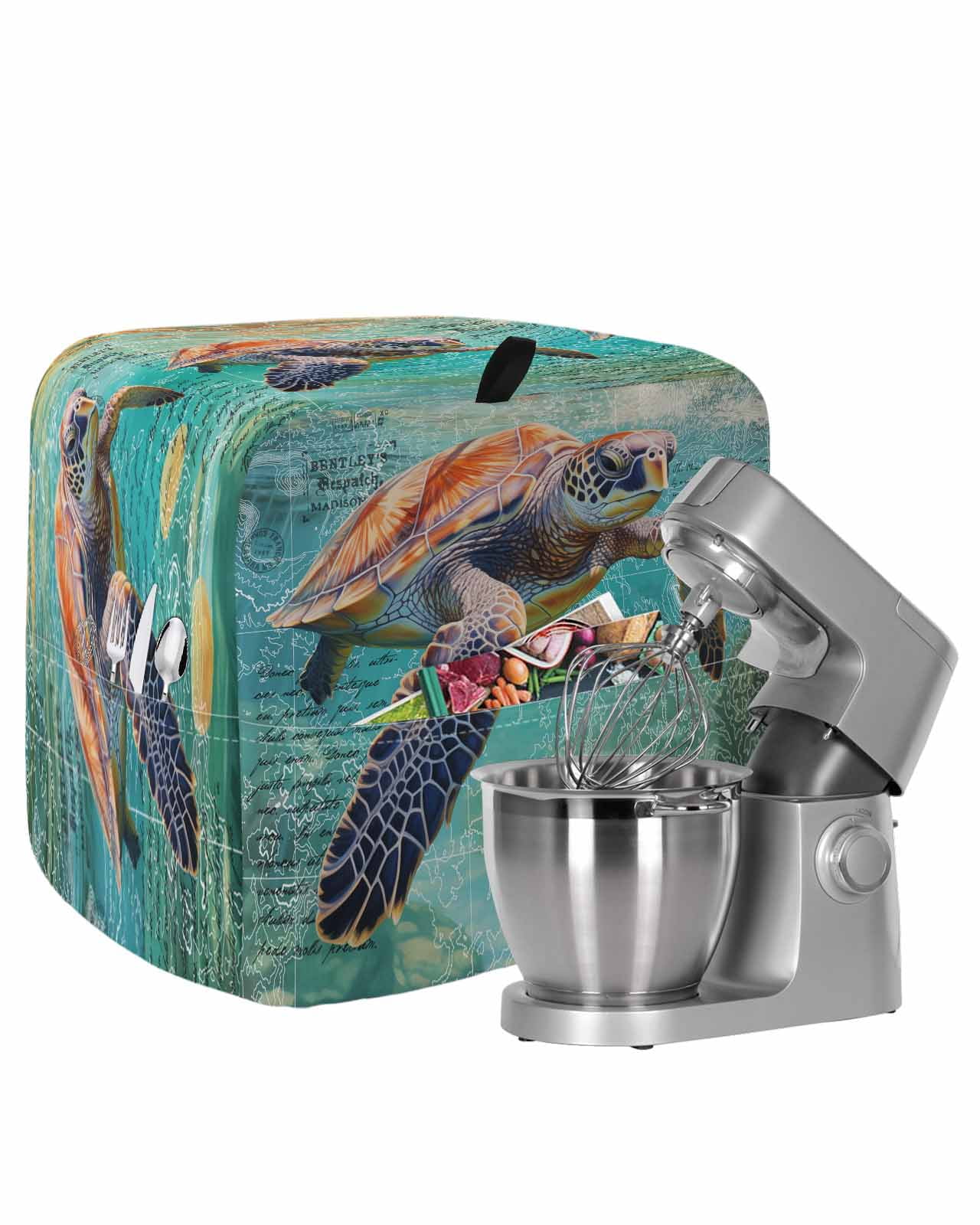 Sea Turtle Stand Mixer Dust Cover with Storage Pocket & Handles ...