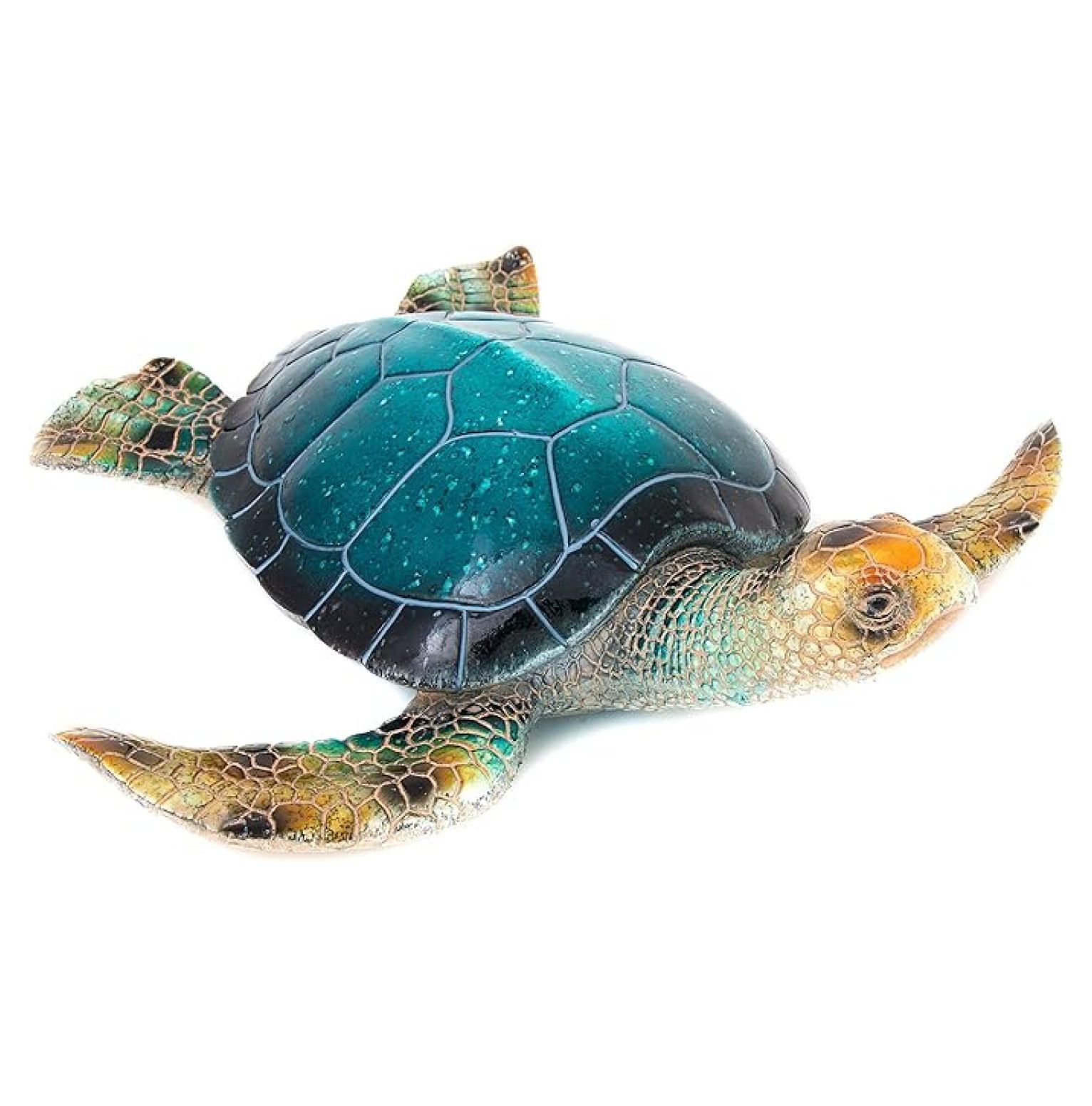 Sea Turtle Statue Garden Decor, 16x15in Wall Hanging Sculpture ...