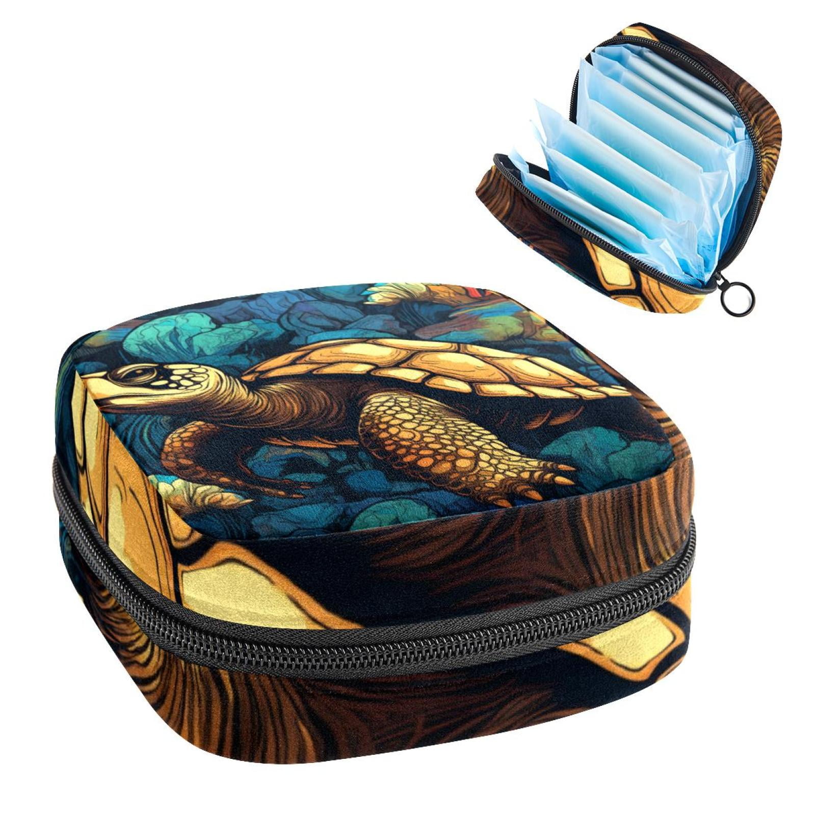 Sea Turtle Storage Bag for Sanitary Napkins - Velvet, Sponge, and ...