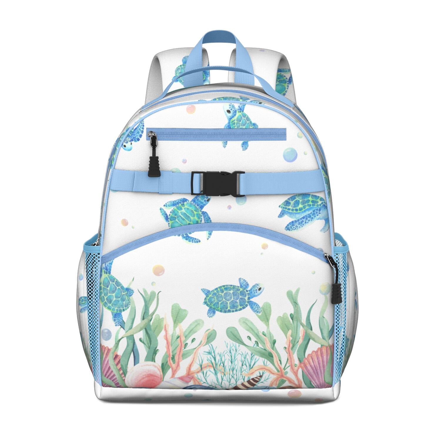 Sea Turtle Students Backpack with Hawaiian Ocean Life Design, Tropical ...