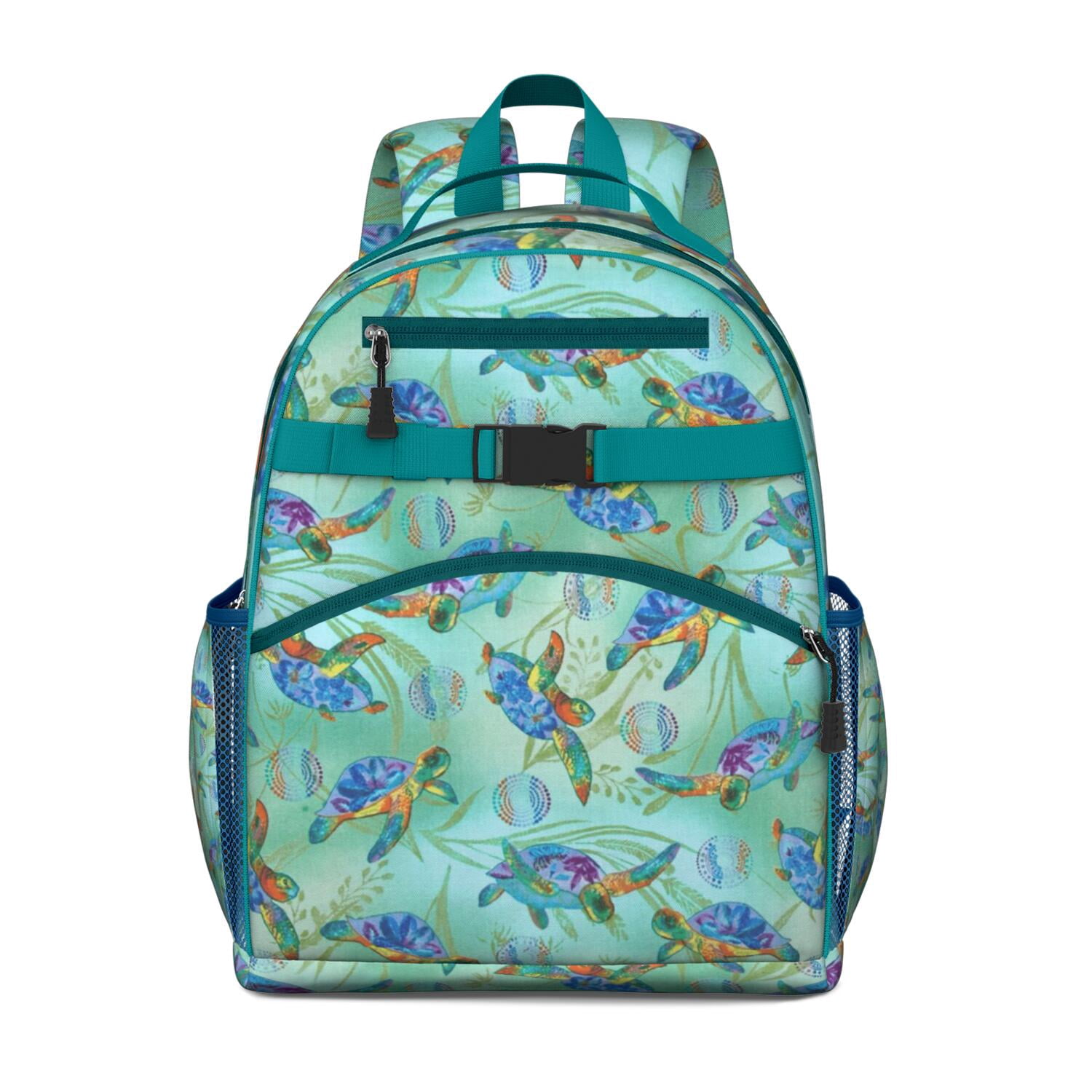 Sea Turtle Students Backpack with Hawaiian Ocean Life Design, Tropical ...