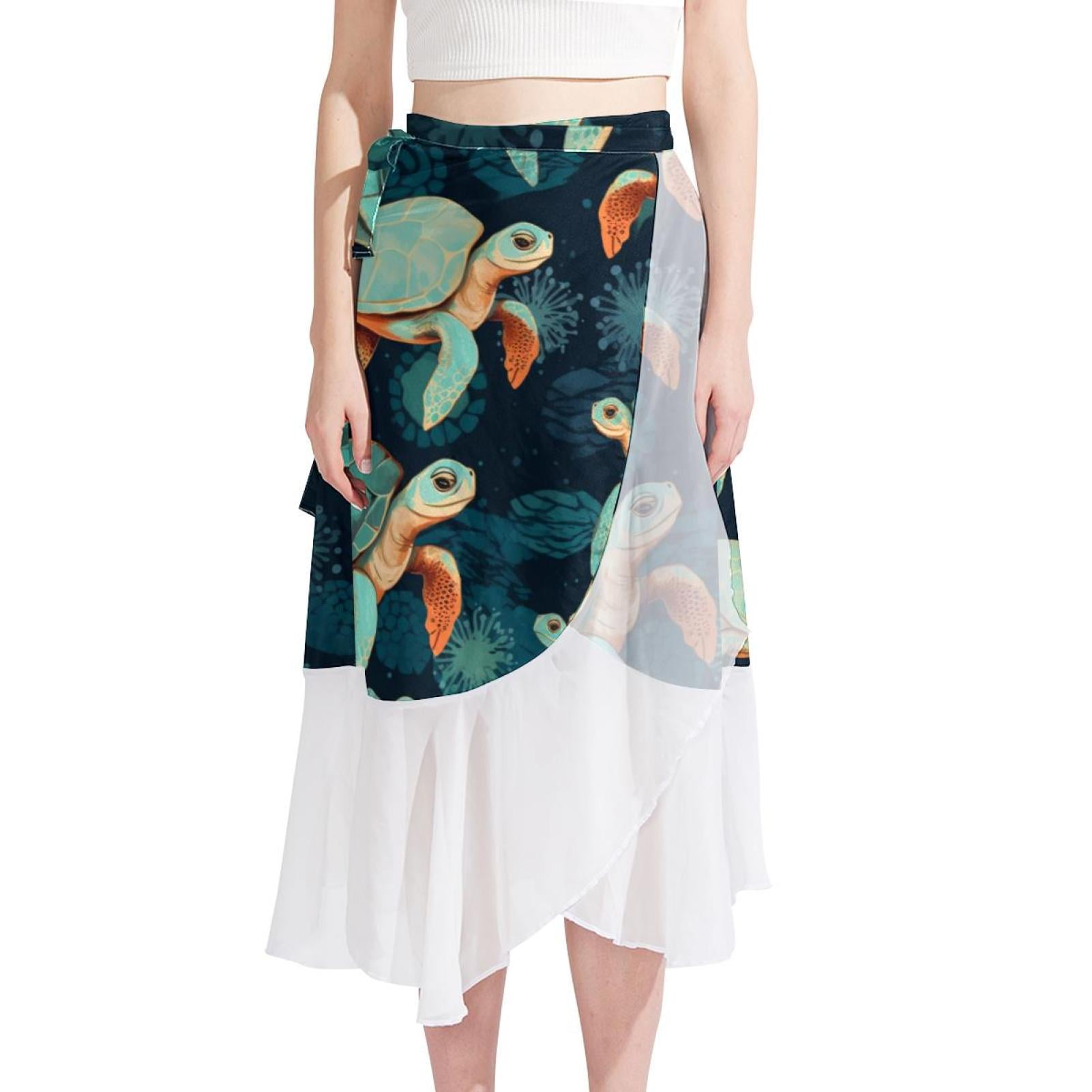 Sea Turtle Stylish Chiffon Beach Dresses - Summer Dress for a Day at ...