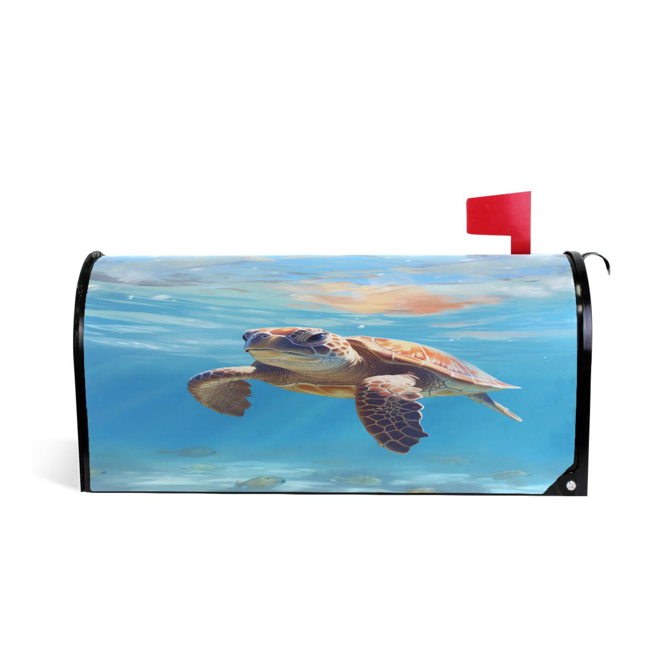 Sea Turtle Swim in Sea Magnetic Mailbox Covers Post Box Wraps Garden ...