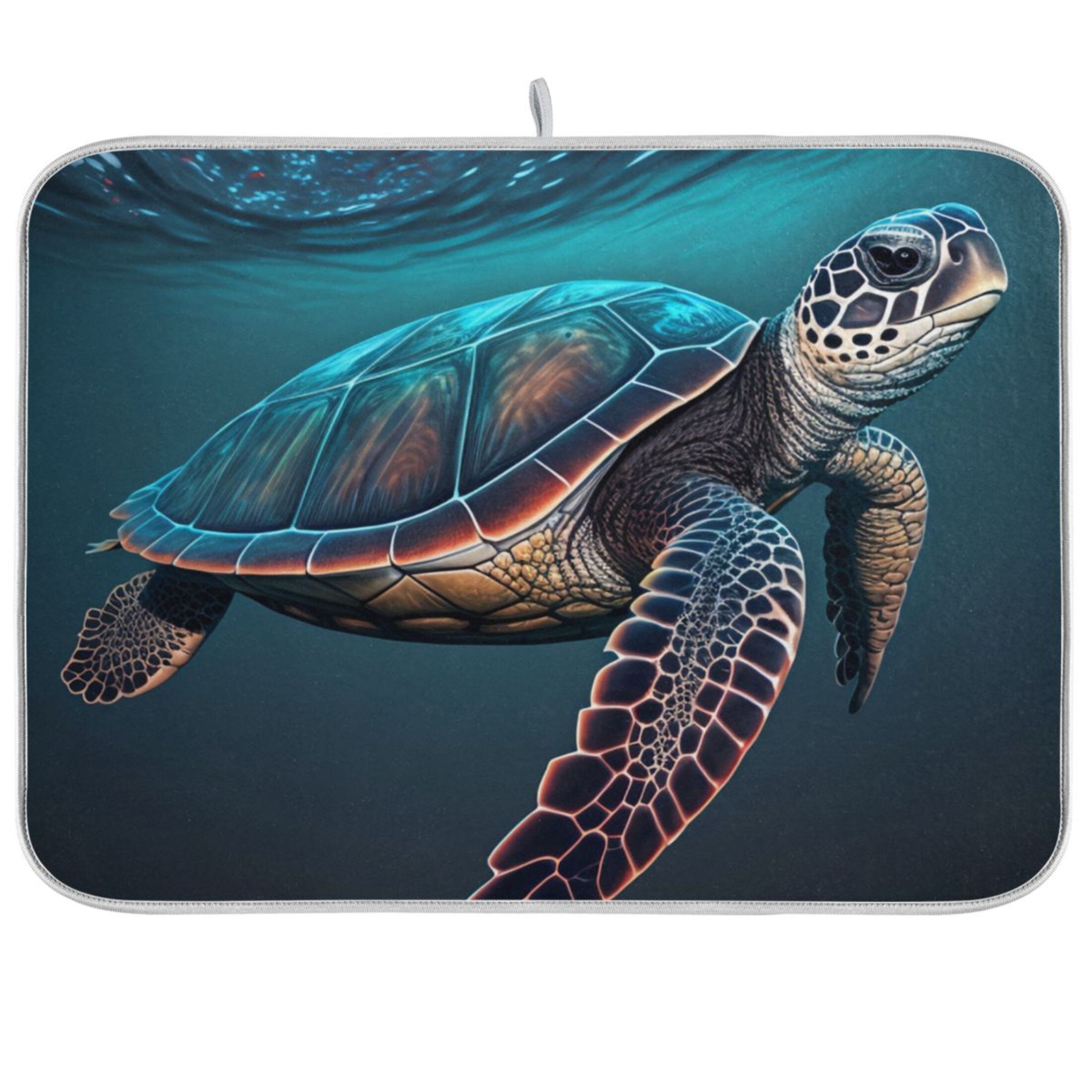 Sea Turtle Swimming Dish Drying Mat Microfiber Kitchen Pad Large ...