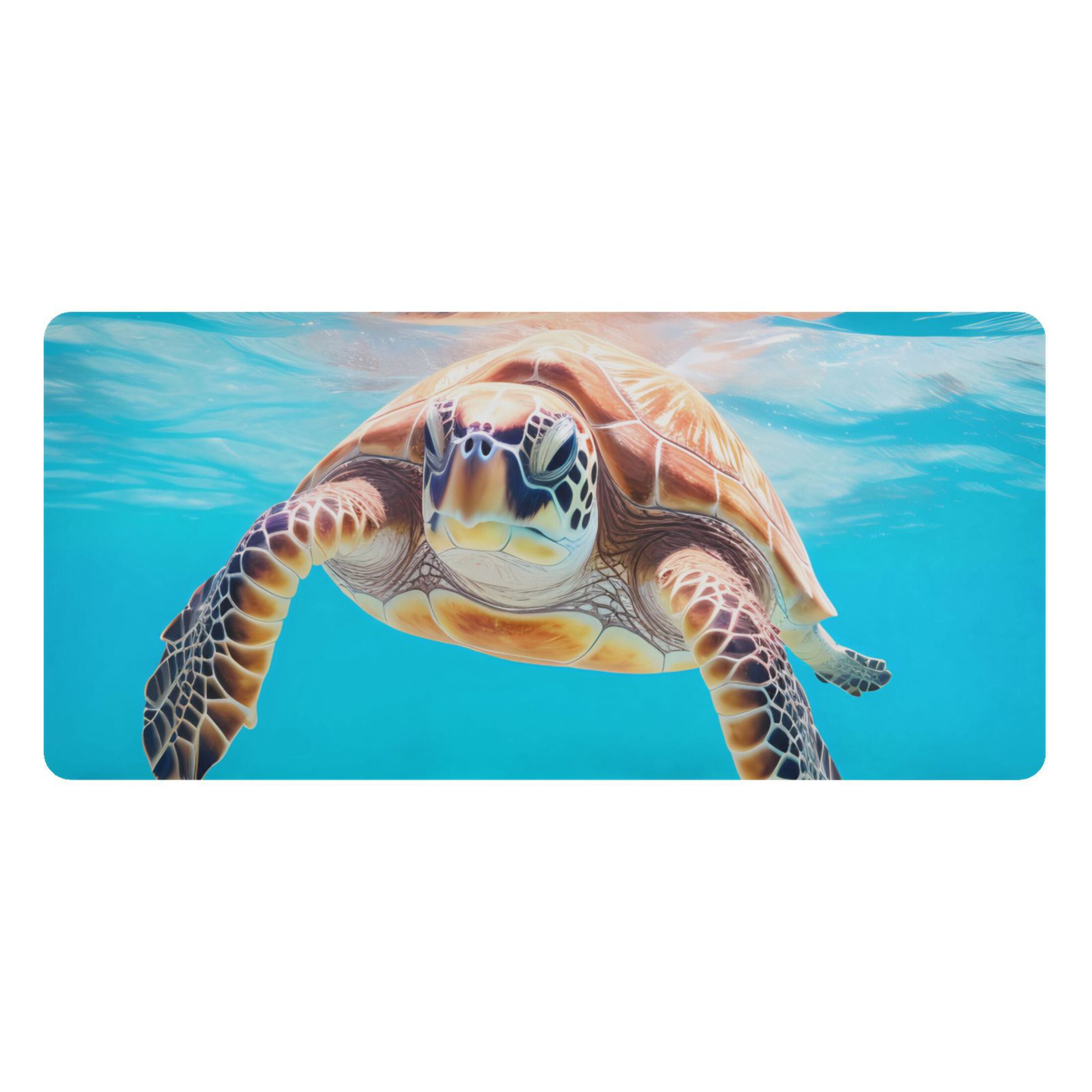 Sea Turtle Swimming in Sea Desk Mats Large Mouse Pad Long Keyboard ...
