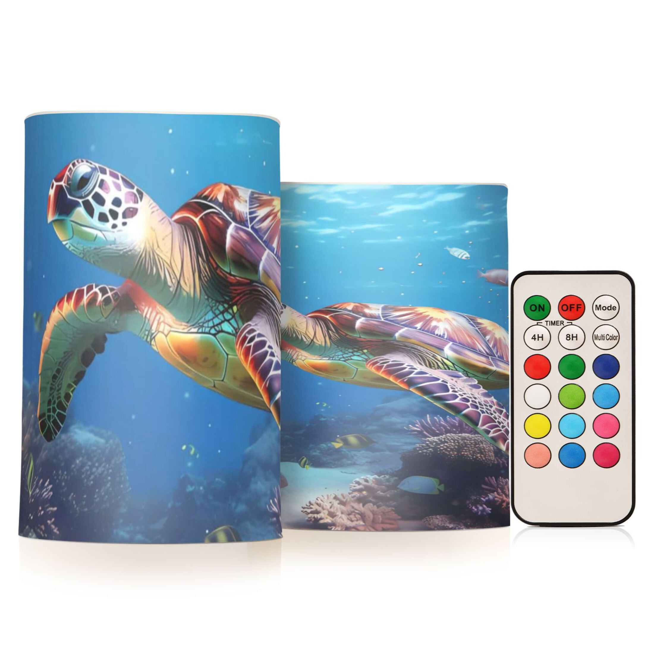 Sea Turtle Swimming in The Sea Flickering Flameless Candles Battery ...