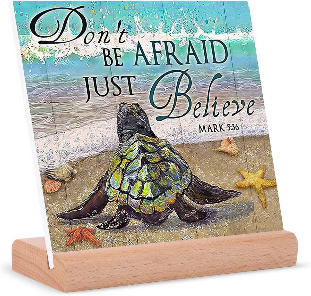 Sea Turtle Table Plaque with Wooden Stand Beach Theme Desk Decorations ...