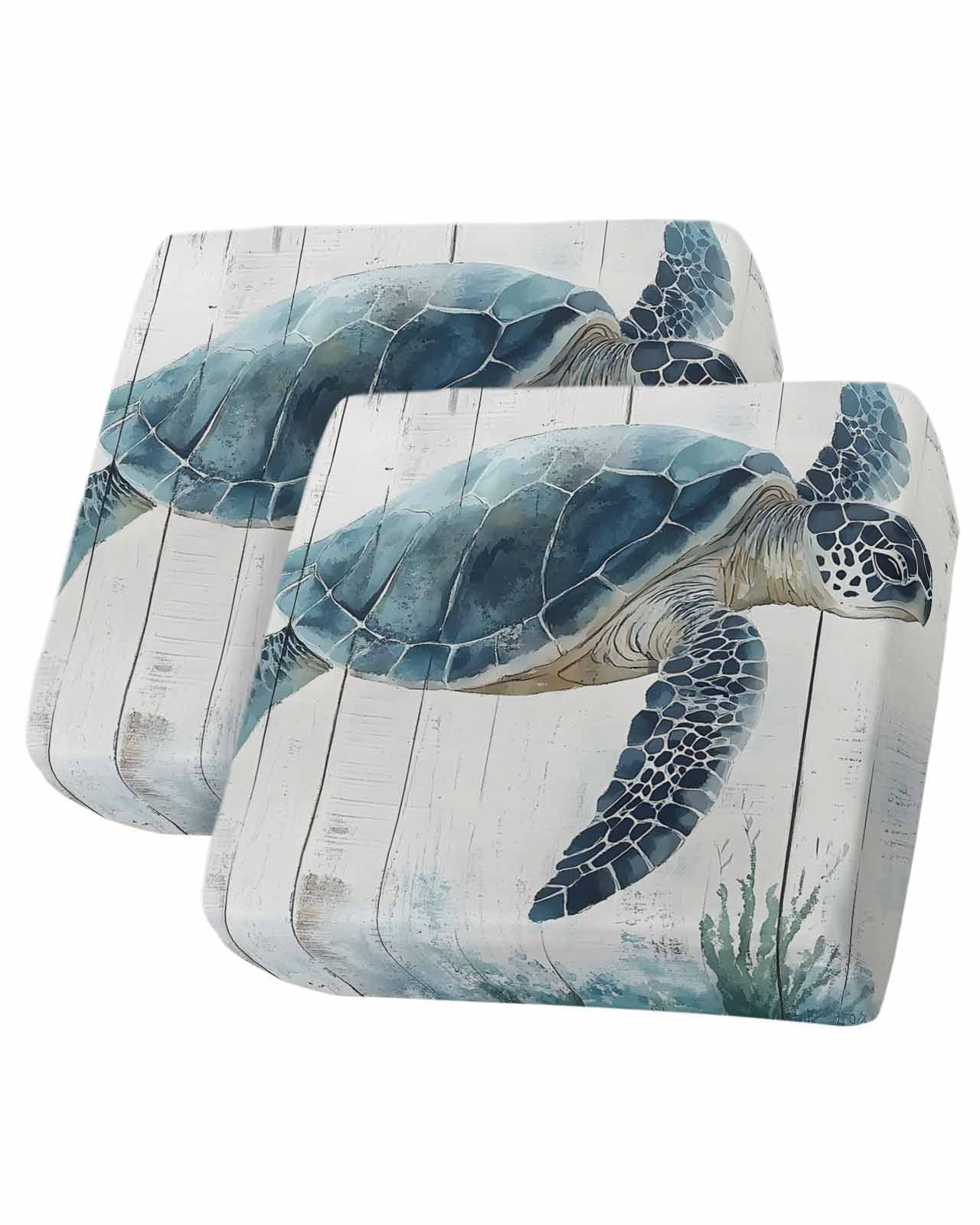 Sea Turtle Teal Blue Sofa Couch Cushion Covers Washable, Removable ...