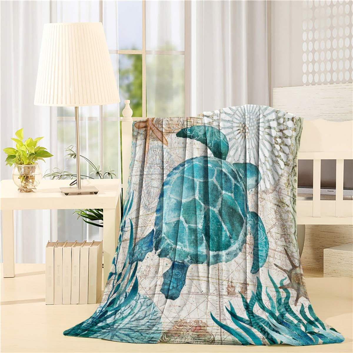 Sea Turtle Throw Blanket 50 x 60 inch, Flannel Fleece Bed Blankets ...