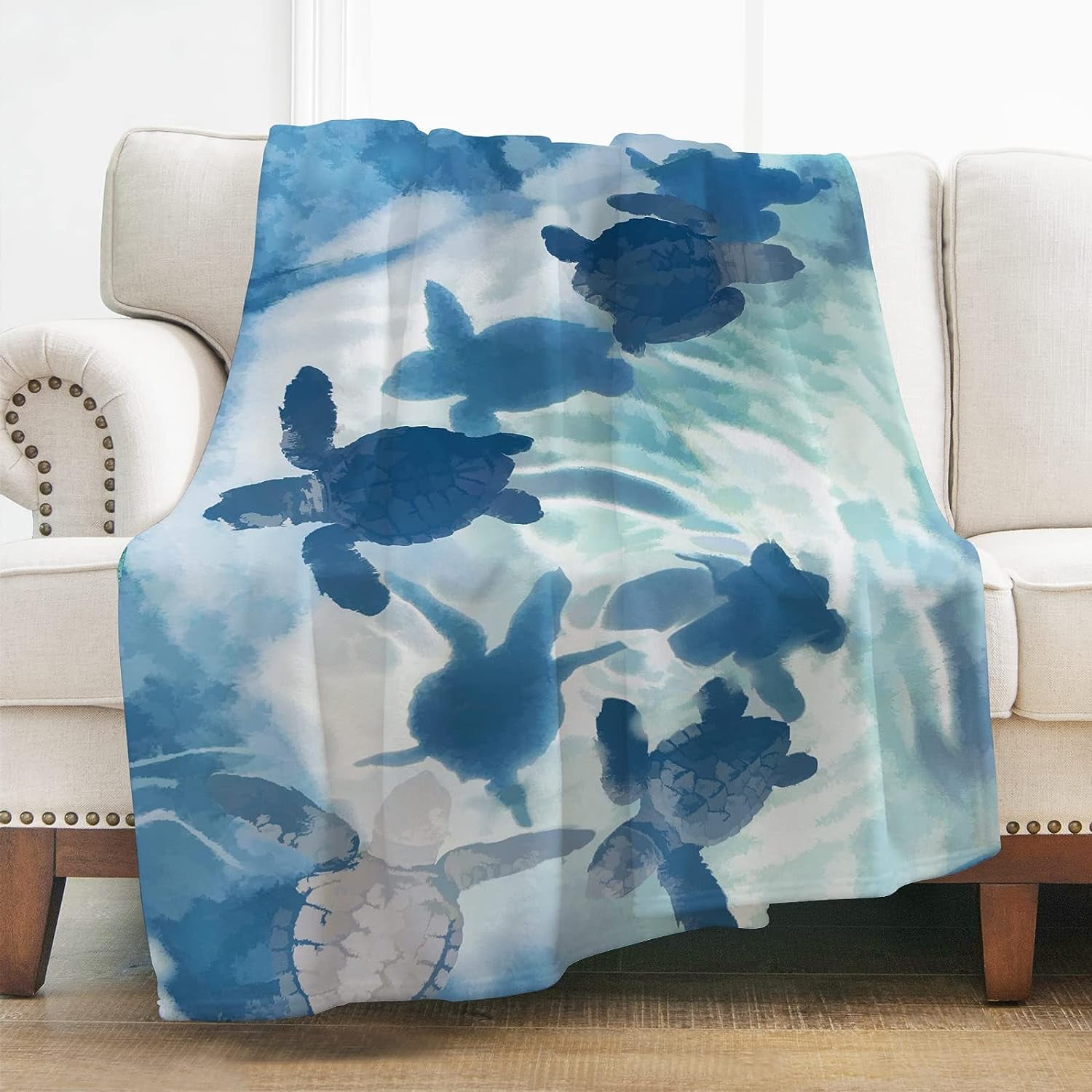 Sea Turtle Throw Blanket Gifts for Women Girls, Ocean Animal Decor for ...